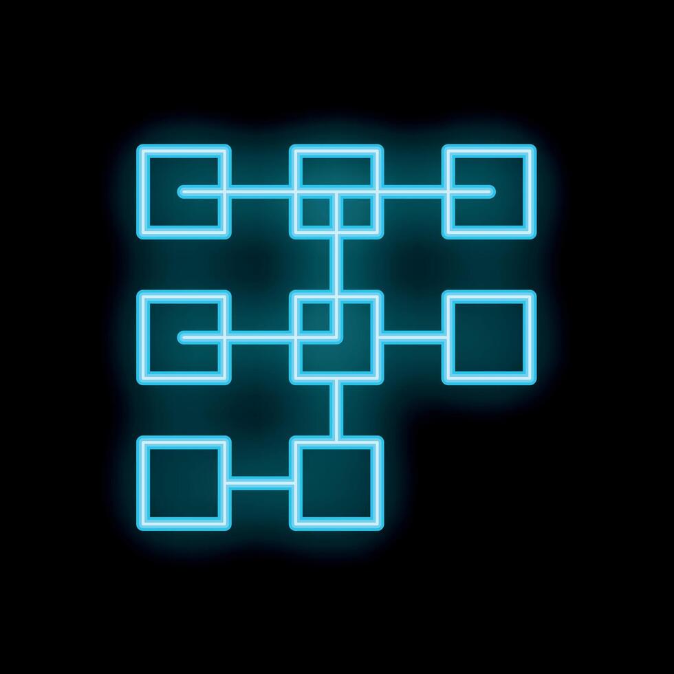 Neon blue algorithm structure glowing on black background 52839925 Vector Art at Vecteezy
