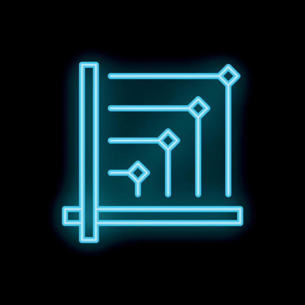 Neon blue algorithm icon representing machine learning process 52839953 ...