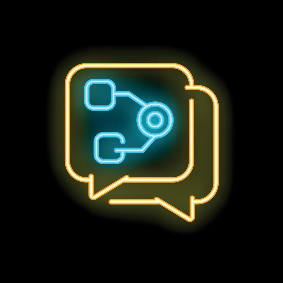 Neon Sign Of Algorithm Inside Speech Bubble On Black Background