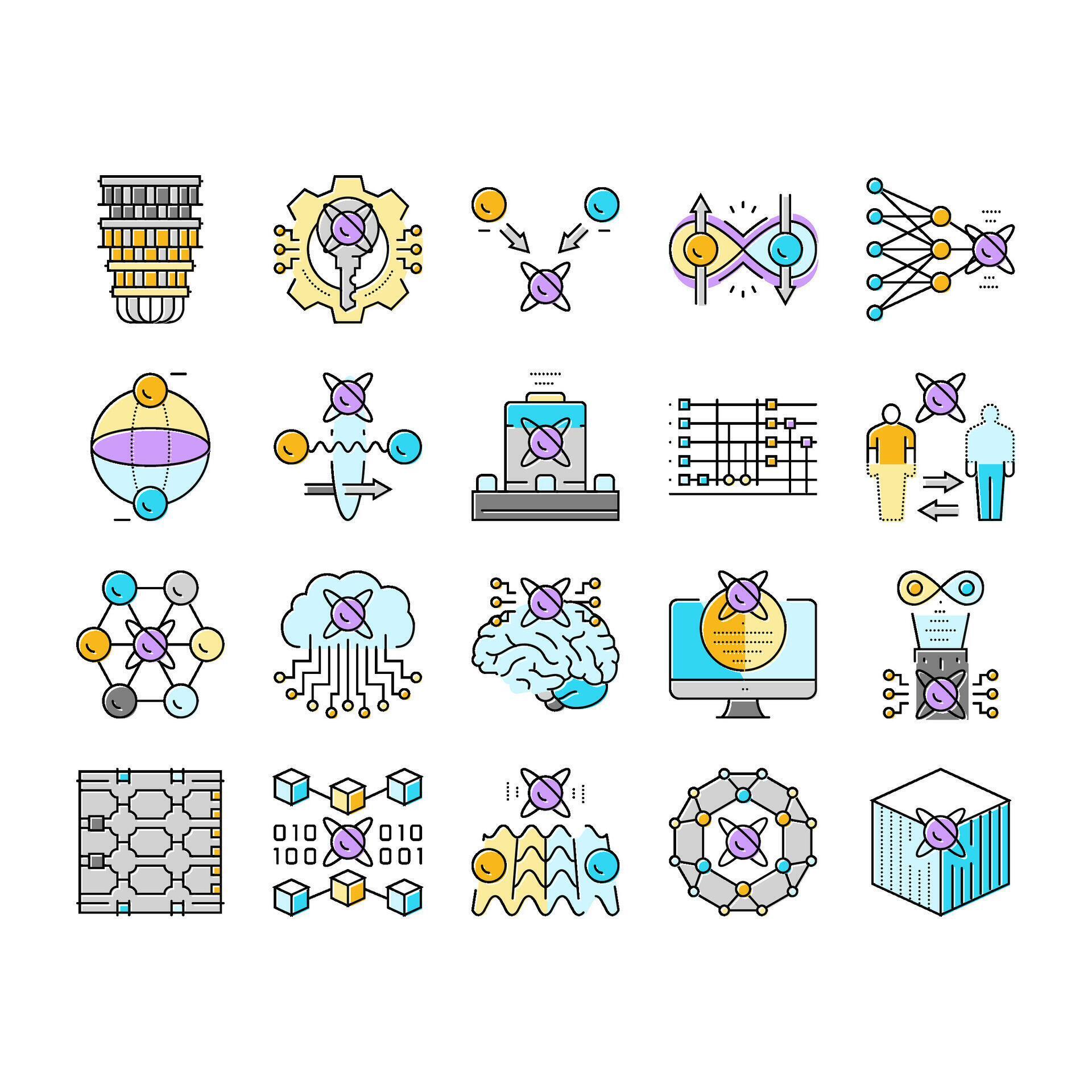 quantum technology data science icons set 52843606 Vector Art at Vecteezy
