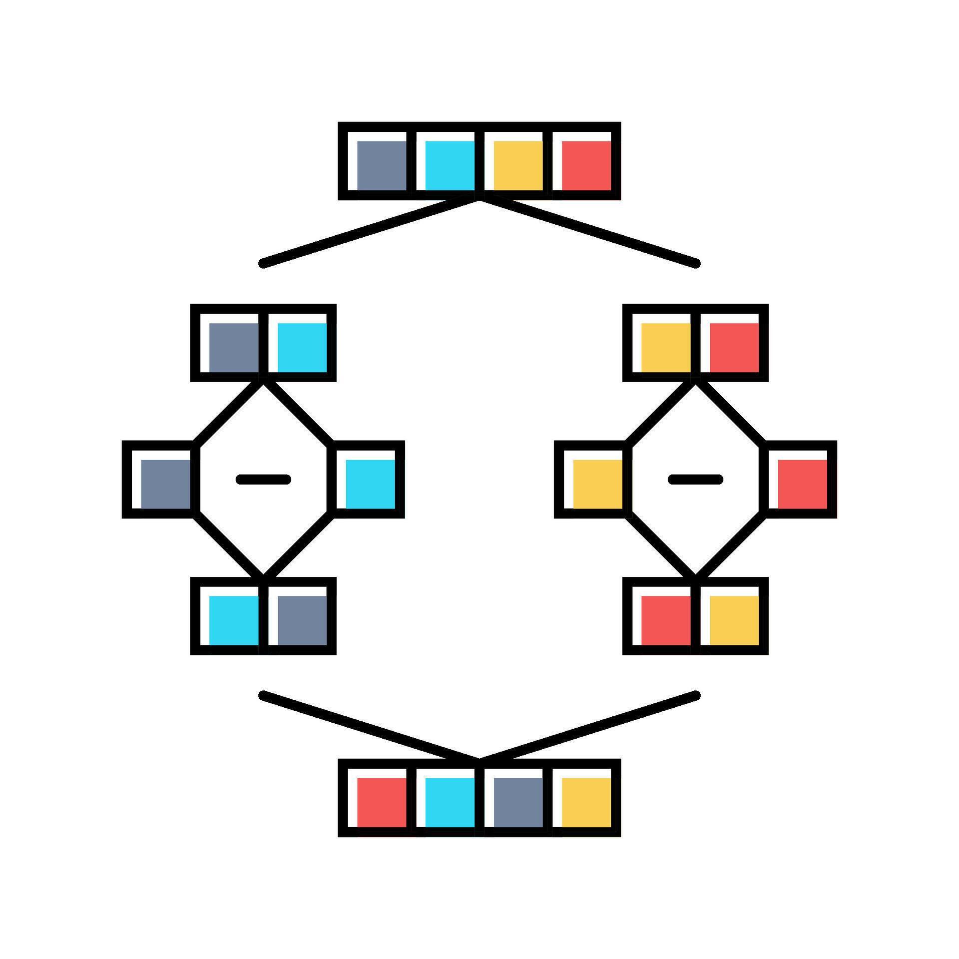 Mergesort Algorithm Color Icon Illustration 52843764 Vector Art At Vecteezy
