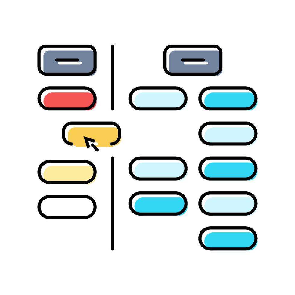 card sorting ux ui design color icon illustration 52844401 Vector Art ...