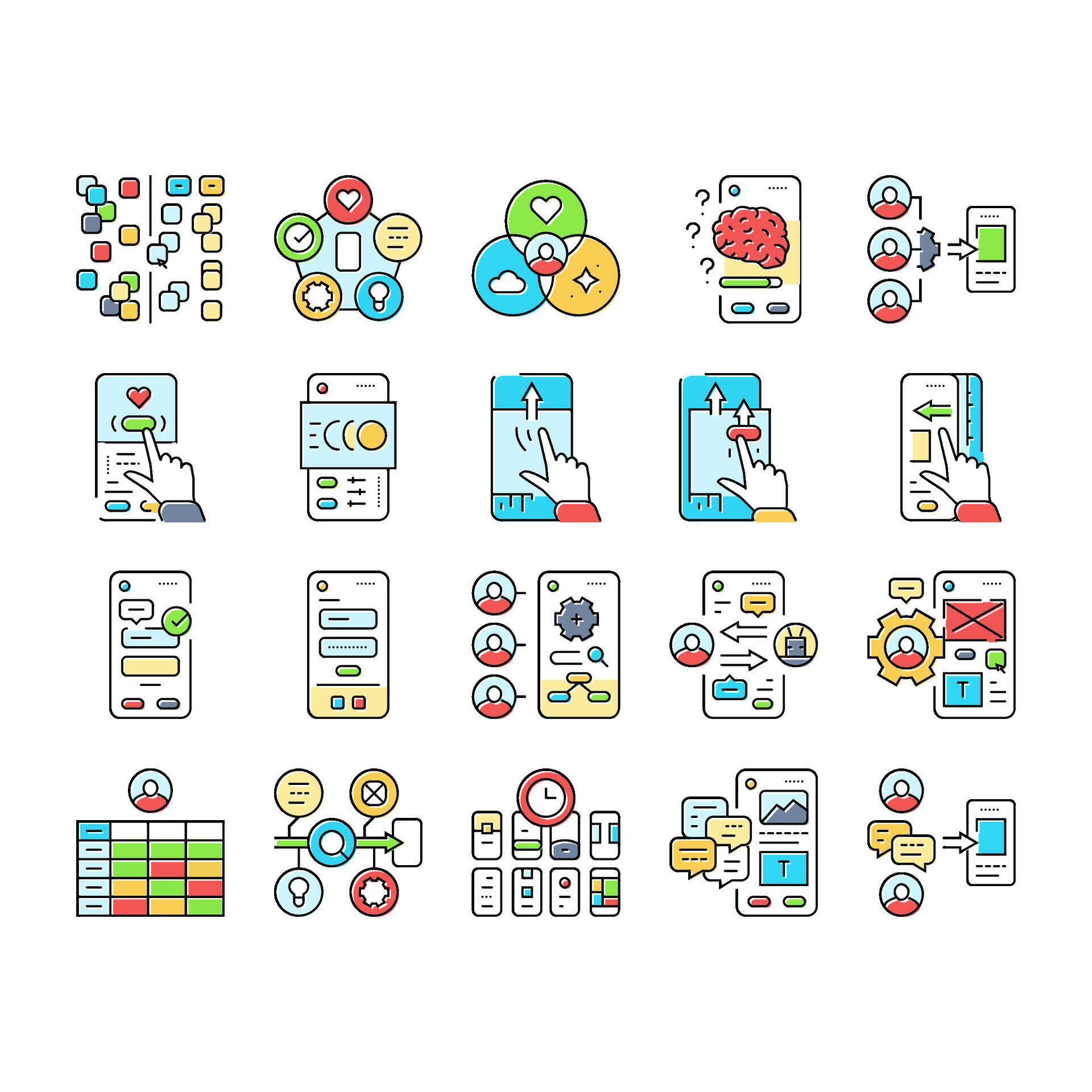 ui ux digital develop code app icons set 52844479 Vector Art at Vecteezy