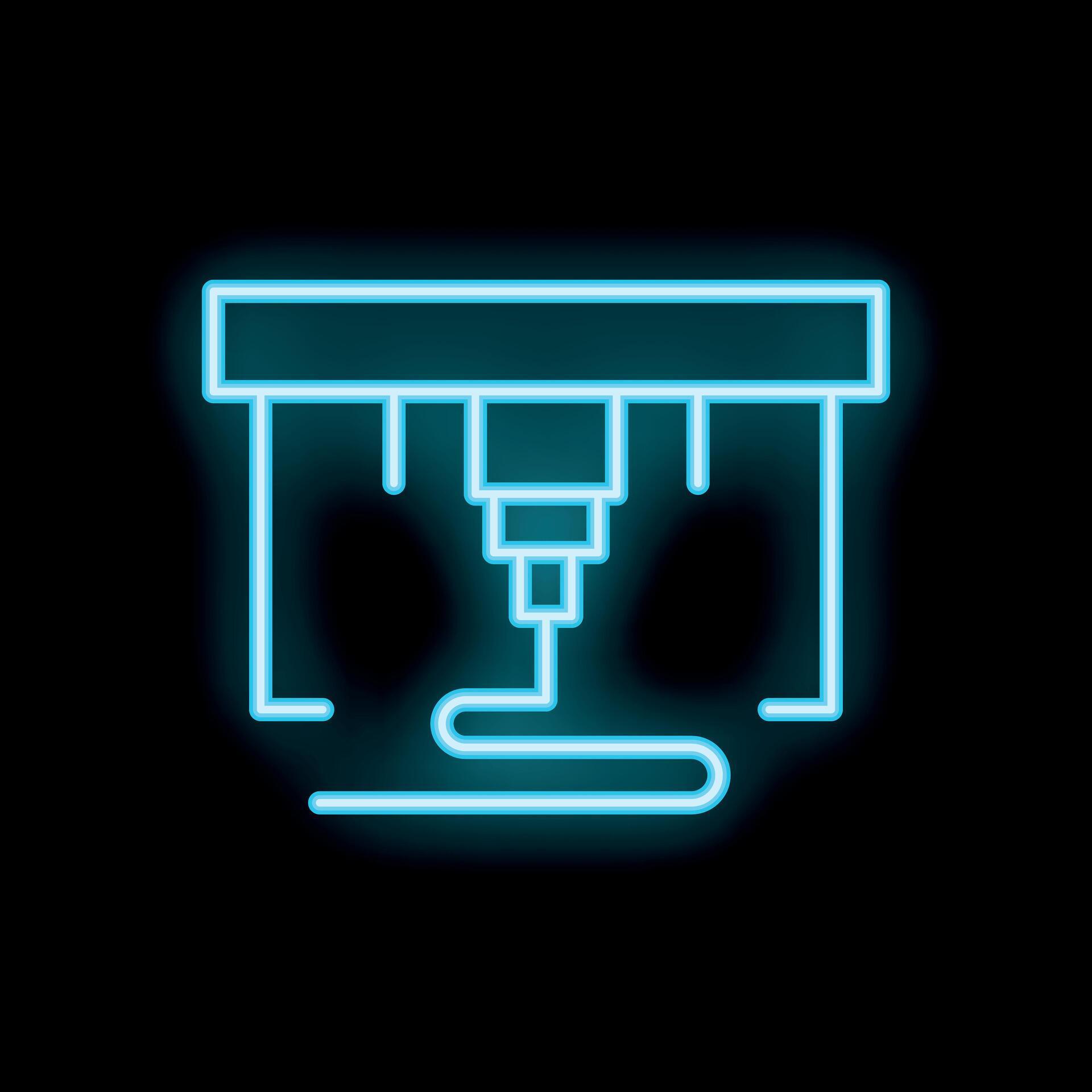 Neon Icon Of 3d Printer Printing Object Layer By Layer 52850473 Vector