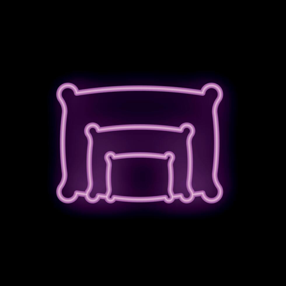 Neon Sign Of Three Pillows Glowing On Black Background 52850836 Vector Art At Vecteezy