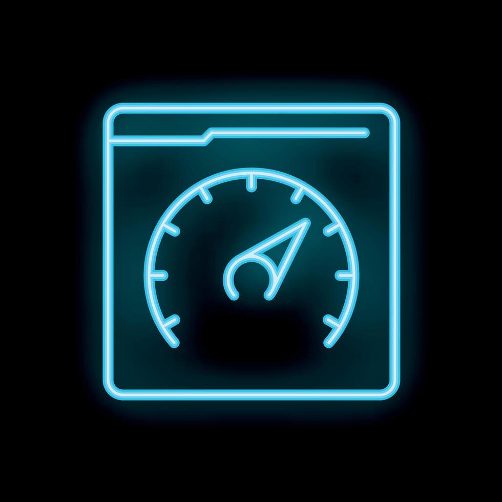 Neon speedometer showing increasing speed on website interface 52852781 ...