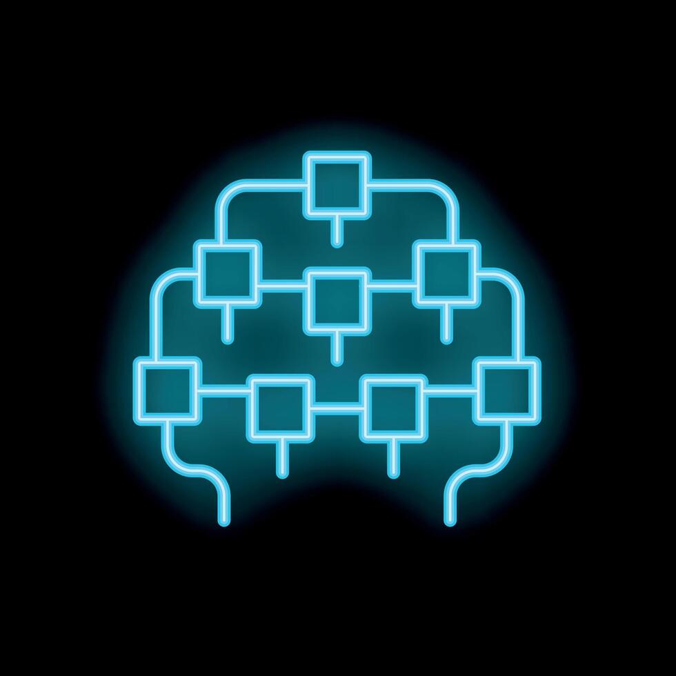 Neon blue algorithm showing connections on black background 52852969 ...