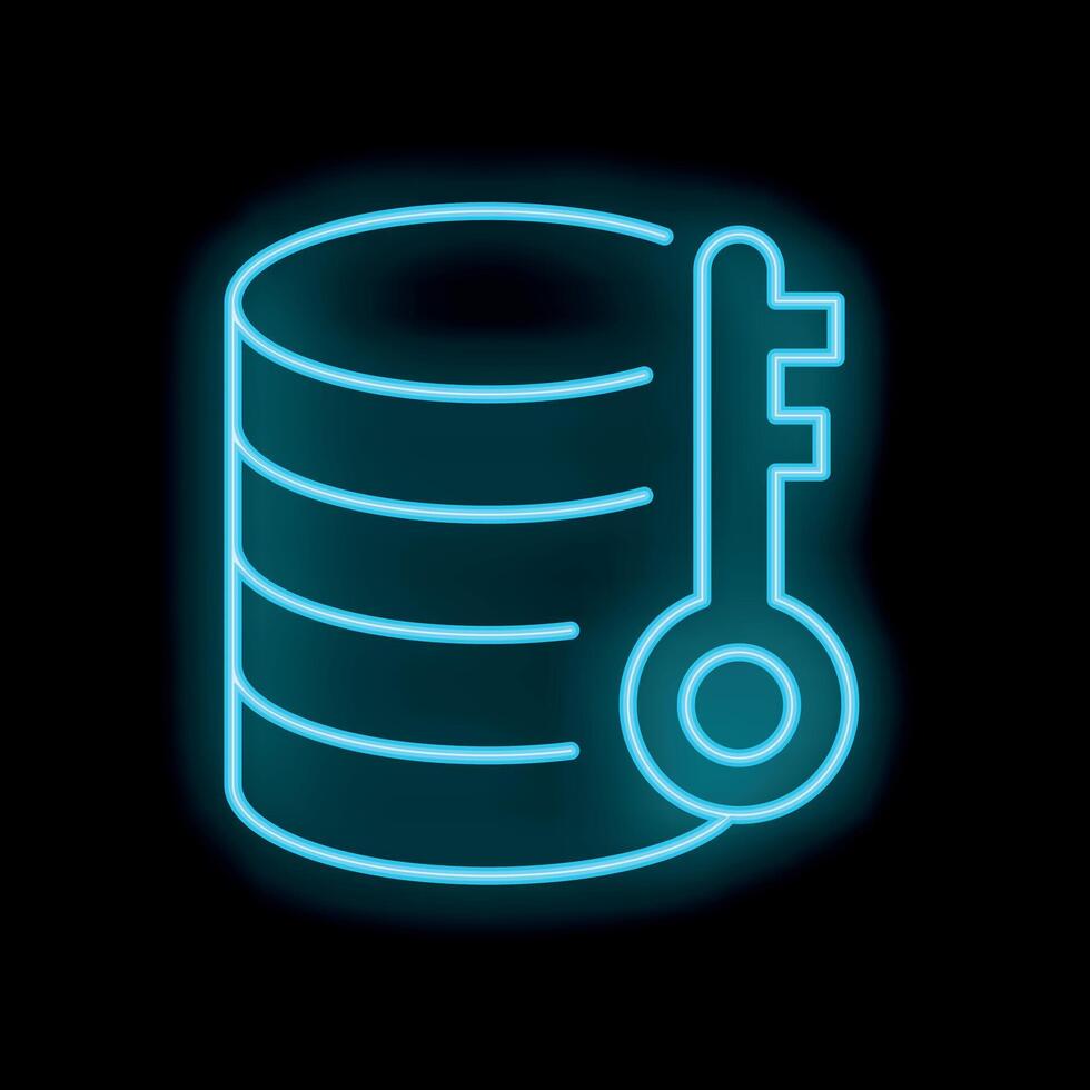 Neon Icon Of Key Unlocking Database Symbolising Data Security 52853489 Vector Art At Vecteezy