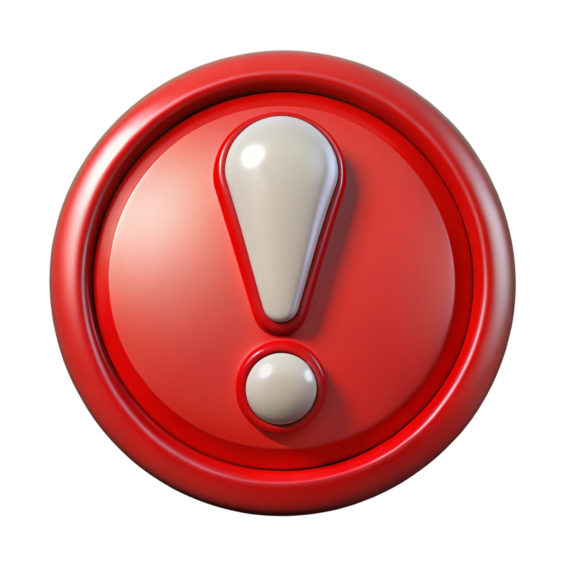 High resolution 3D Render of an Attention Grabbing Red Exclamation Mark Icon Perfect for Warning ...