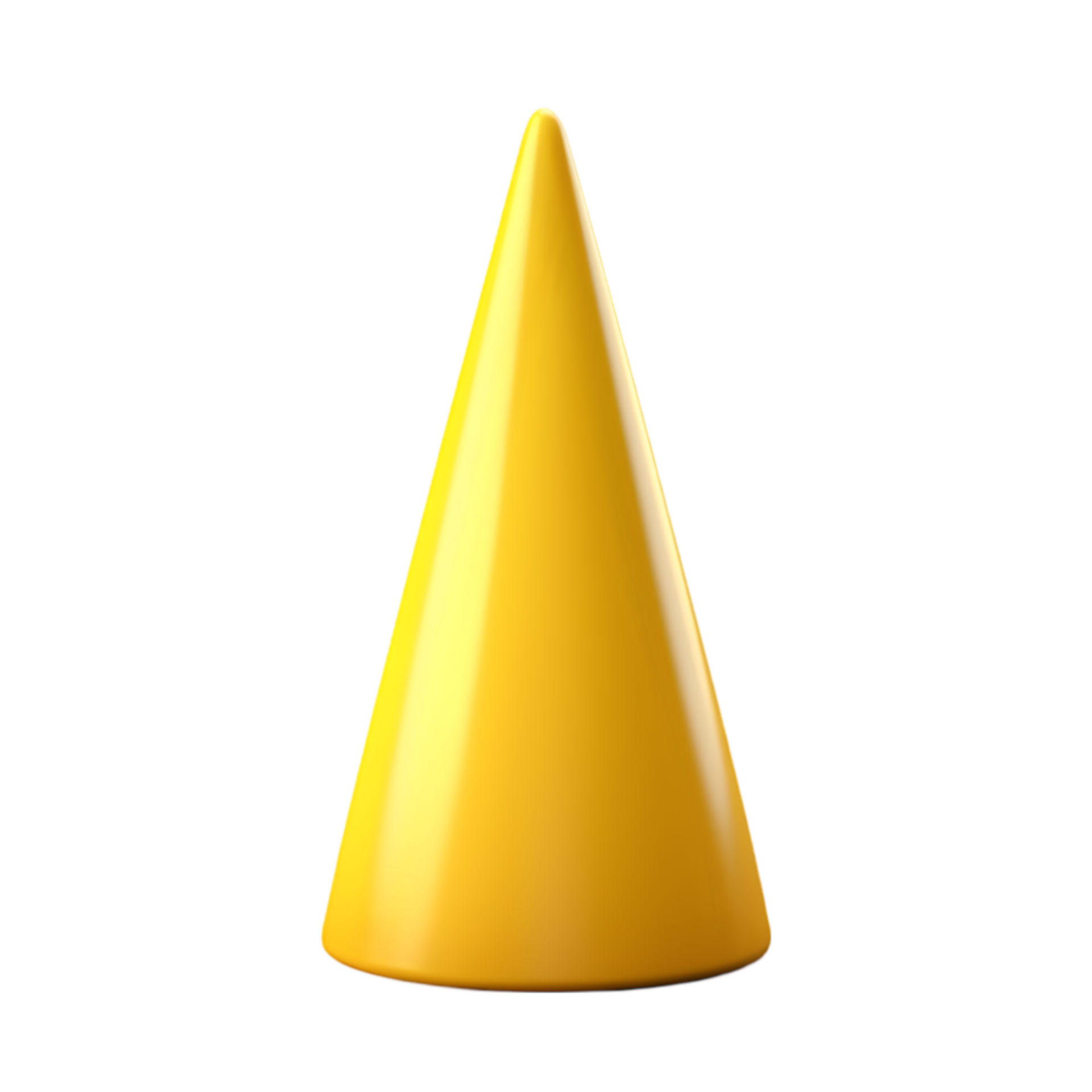 3D Render of a Shiny Yellow Cone Shape 52855162 PNG