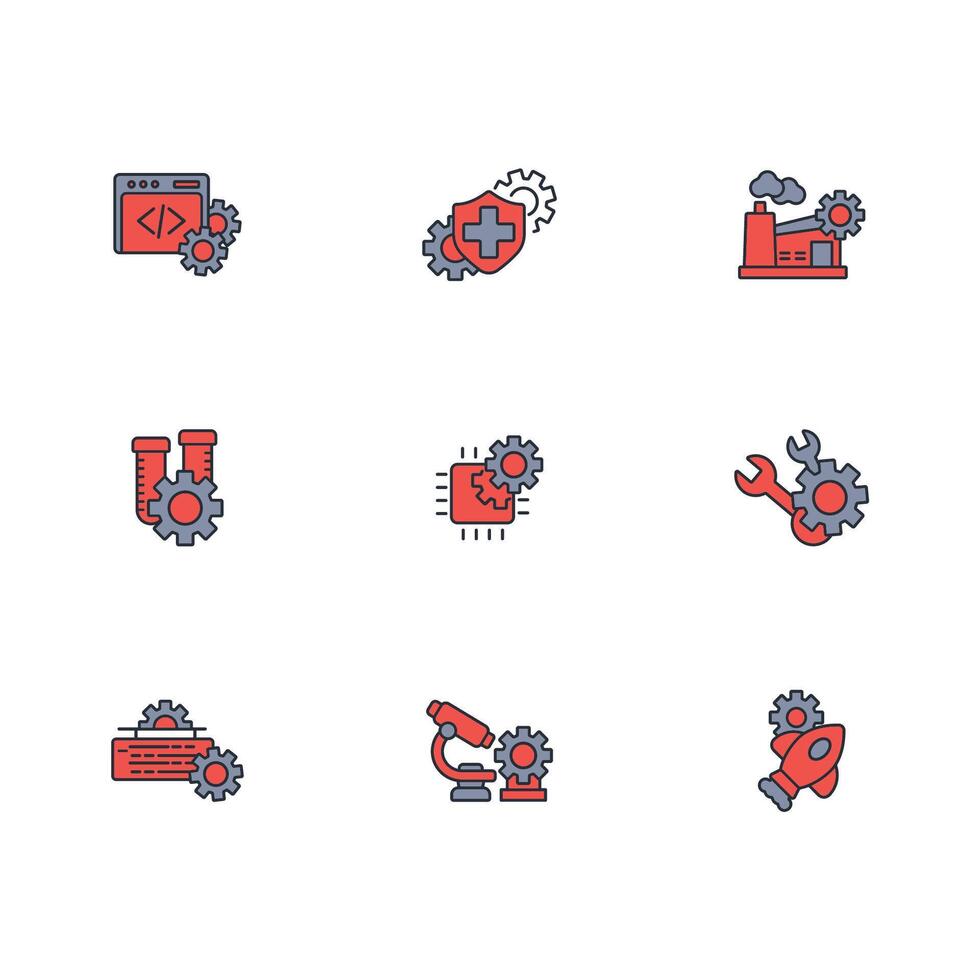 Engineering icon set..Editable stroke.linear style sign for use web ...