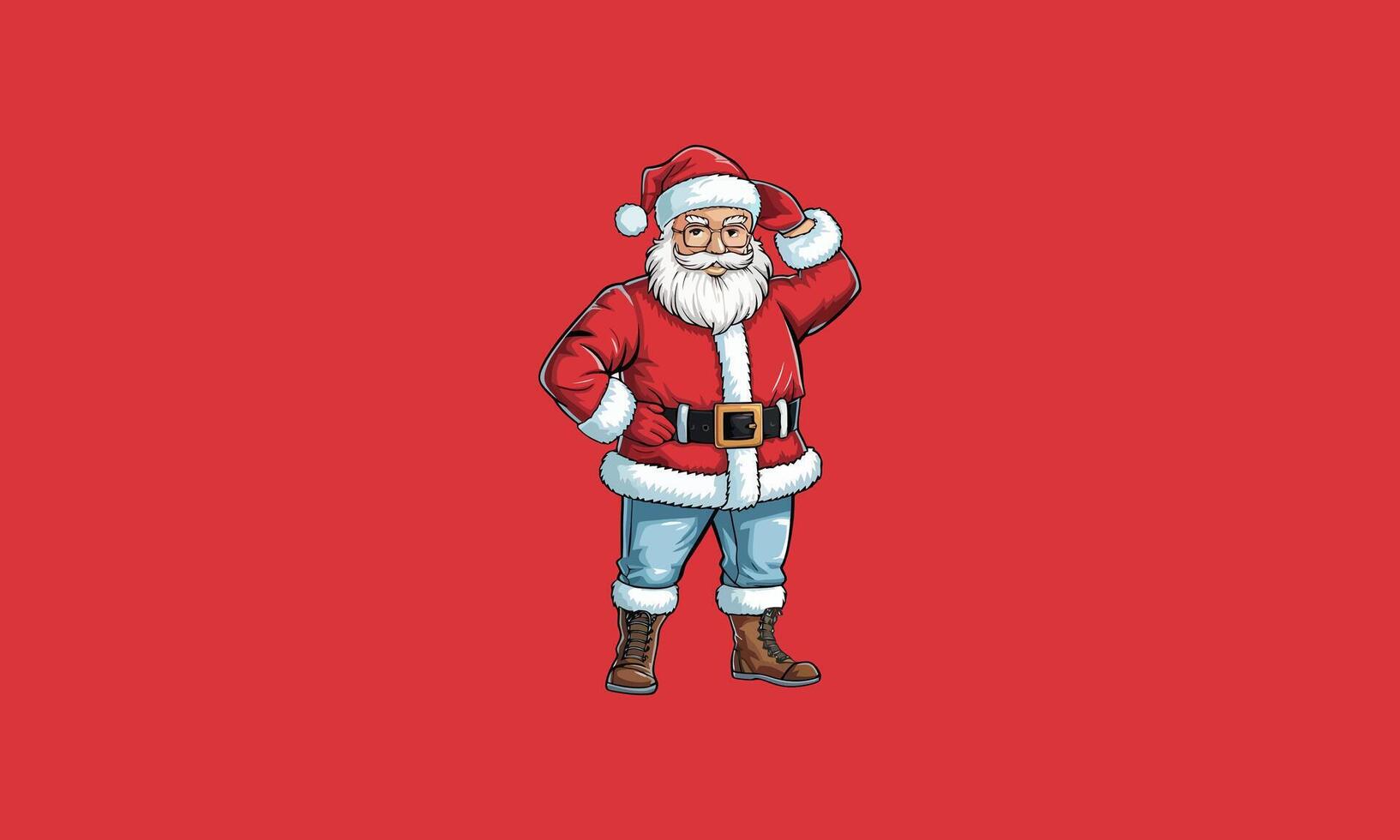 Classic Santa Claus Standing In Festive Christmas Attire 52858590 Vector Art At Vecteezy