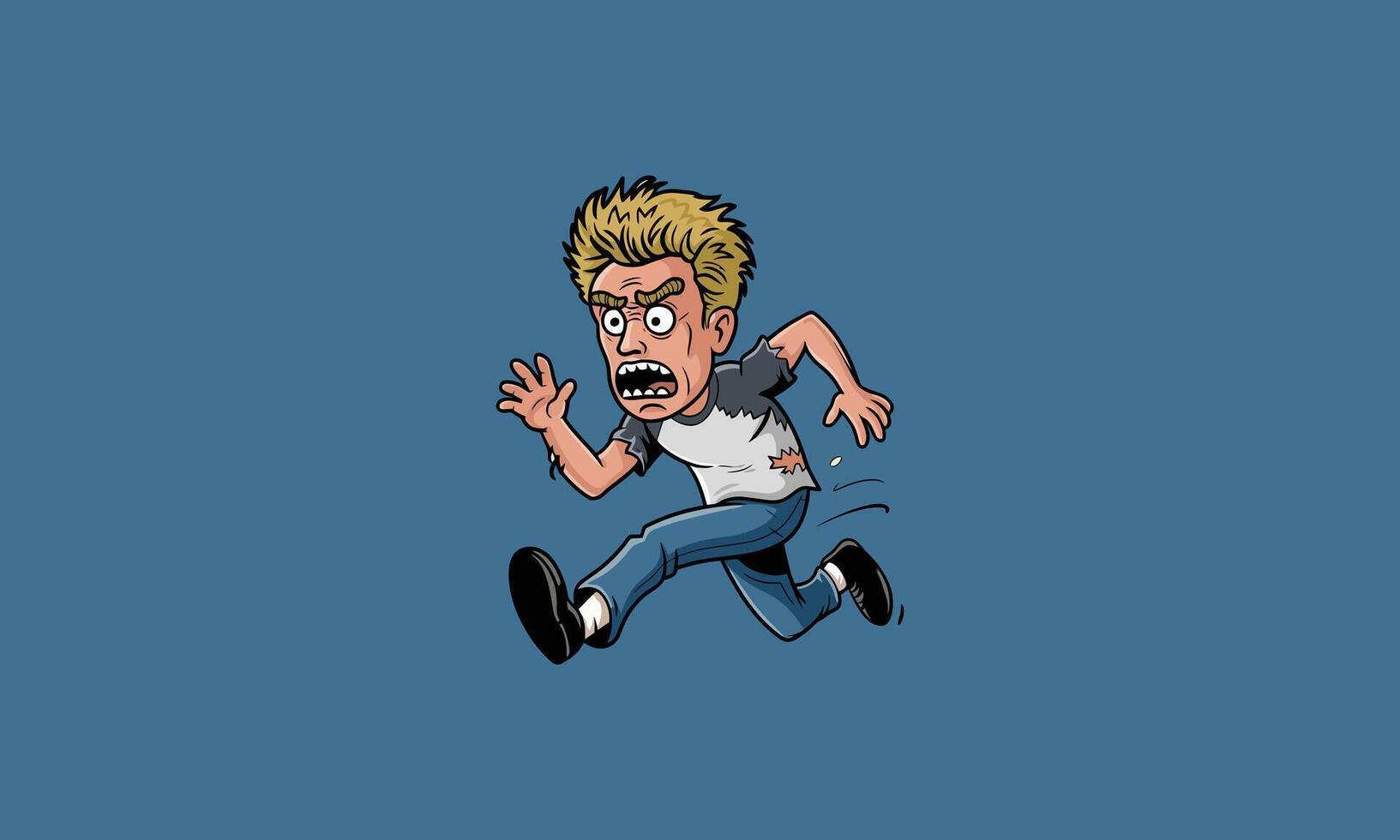 Panicked man running in fear with a terrified expression 52858787 Vector Art at Vecteezy