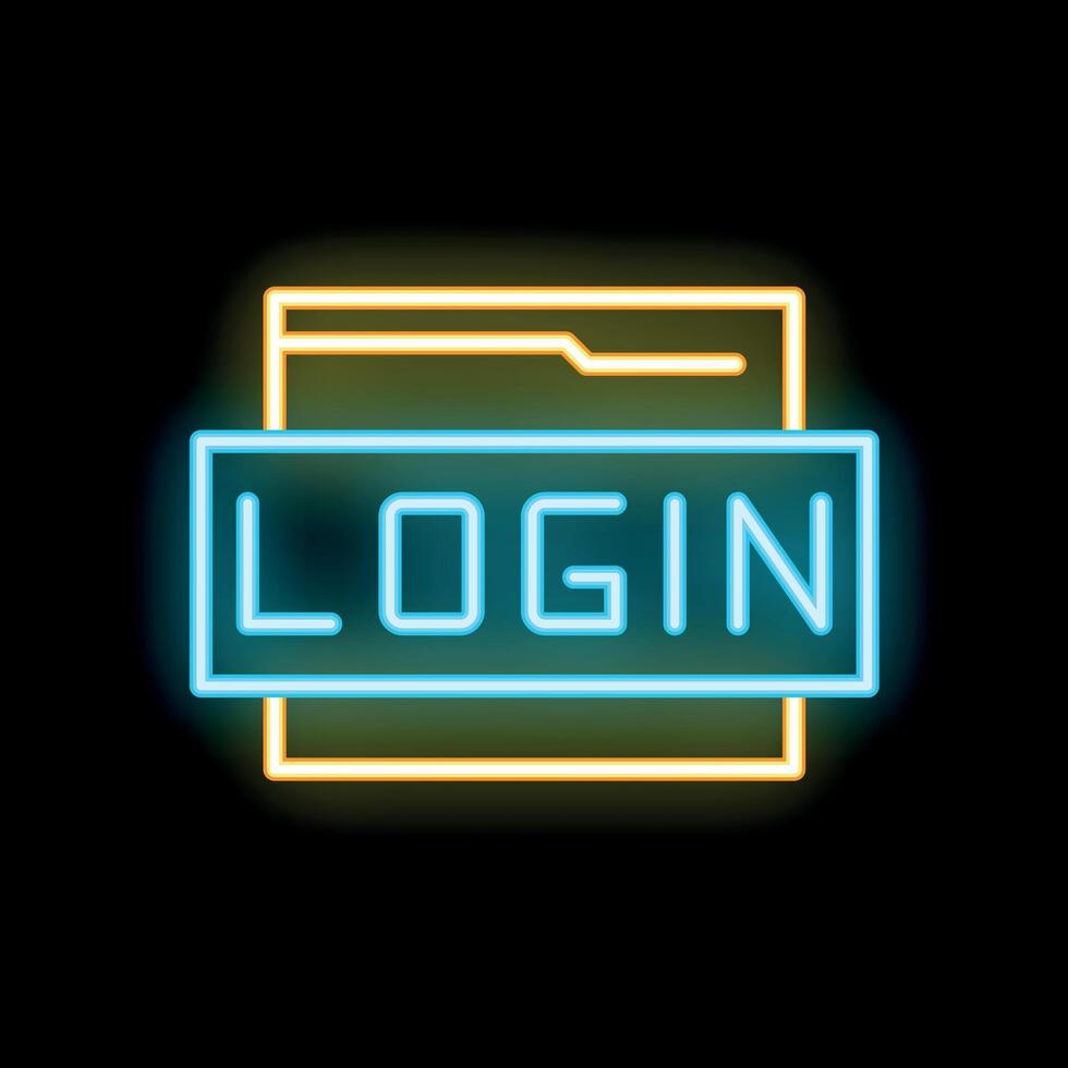 Glowing neon sign showing login button for website or app 52861566 ...