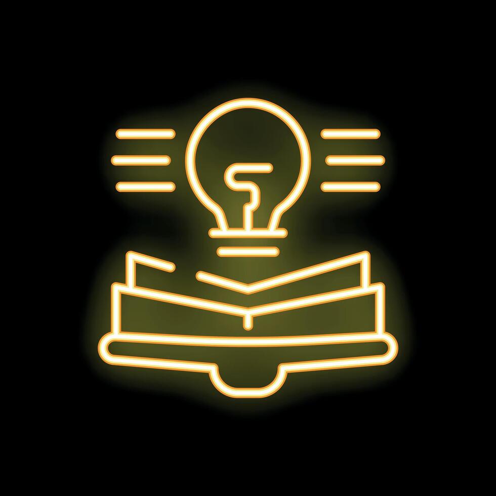 Neon icon of open book with light bulb shining knowledge 52862379 Vector Art at Vecteezy