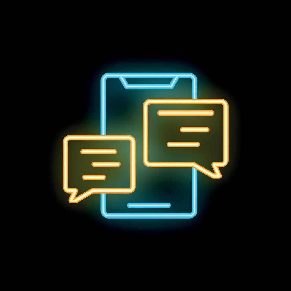 Neon smartphone displaying instant messages for communication 52862478 ...