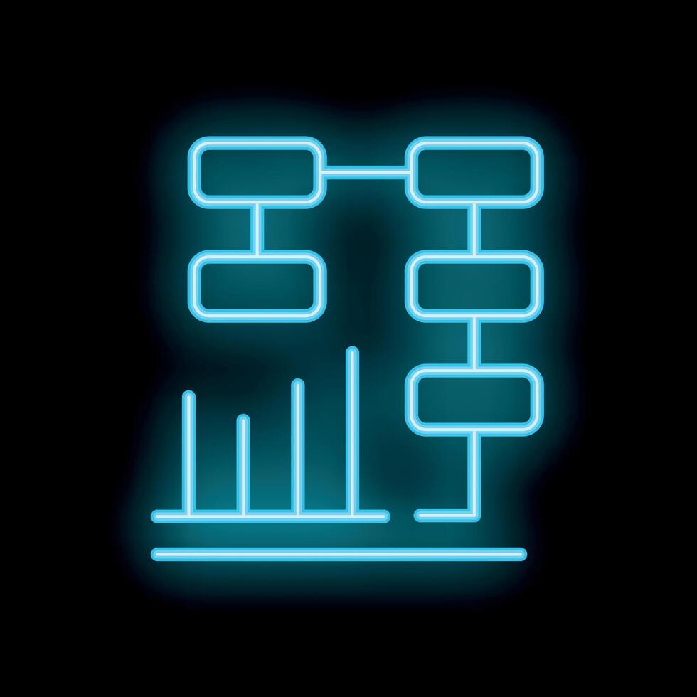 Neon blue algorithm icon glowing on black background 52863605 Vector Art at Vecteezy