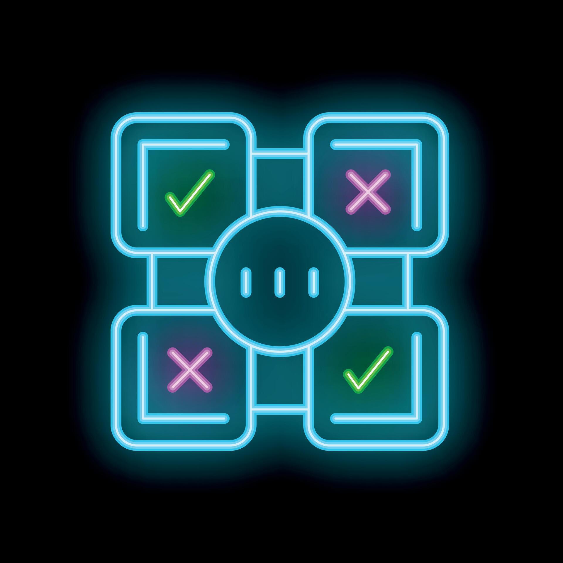 Neon icon of algorithm representing machine learning process 52863636 ...