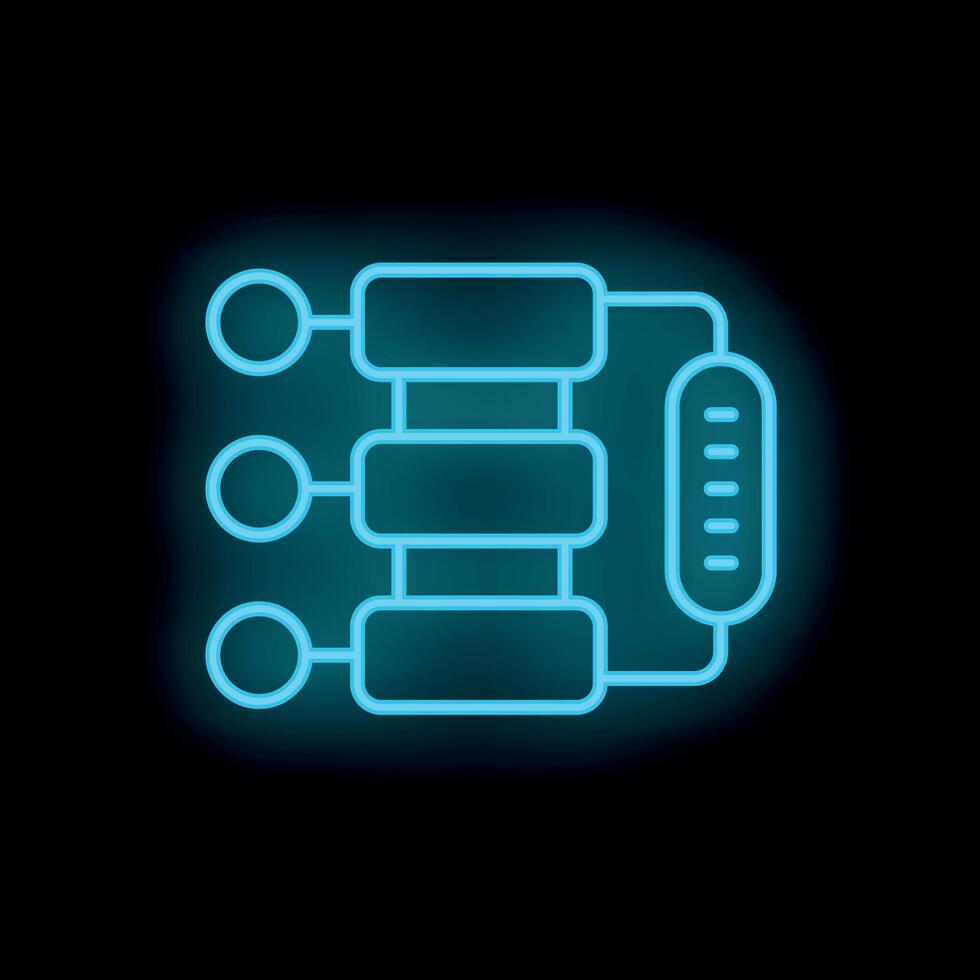neón azul algoritmo estructura icono demostración máquina aprendizaje ...