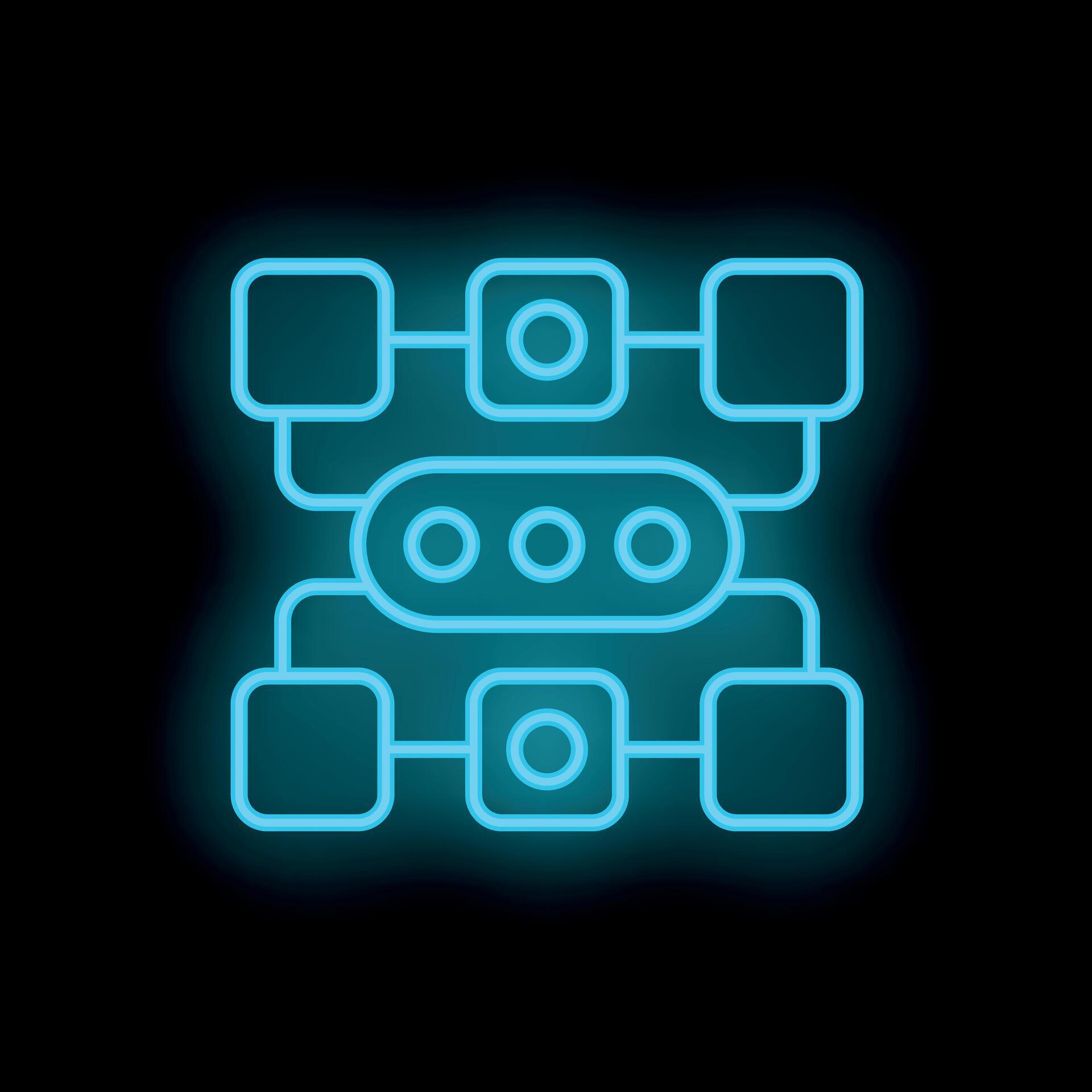 Neon Glowing Algorithm Structure On A Black Background 52886815 Vector 7496