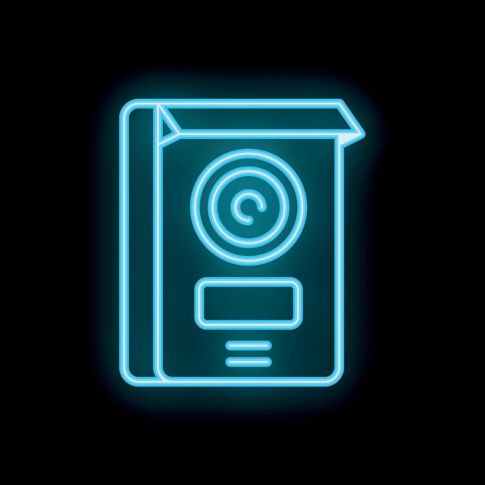 Blue neon intercom system icon on black background 52886942 Vector Art at Vecteezy