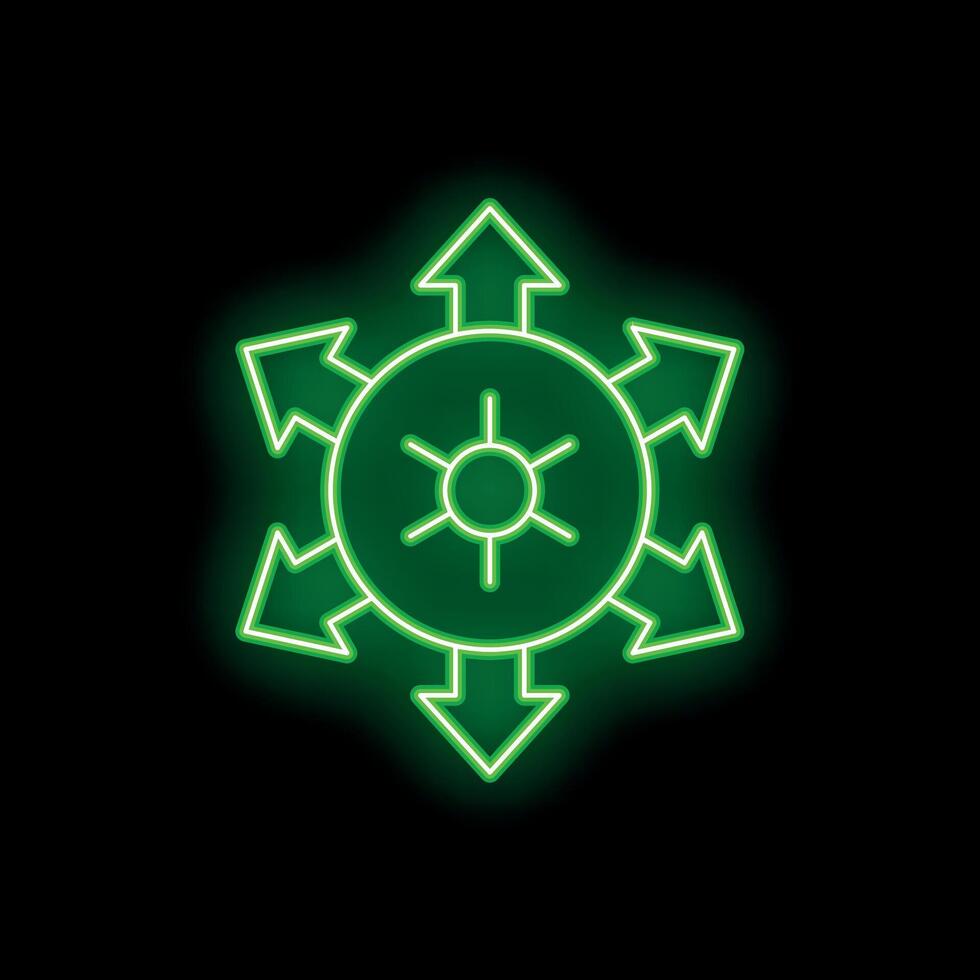 Green Neon Decentralization Icon Glowing On Black Background 52888331 Vector Art At Vecteezy