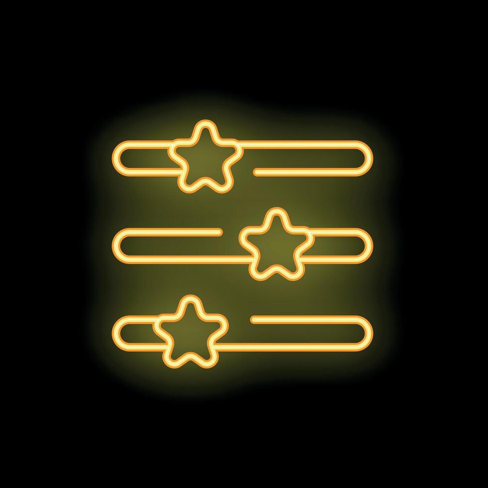 Neon icon of three level rating with stars on black background 52898335 Vector Art at Vecteezy