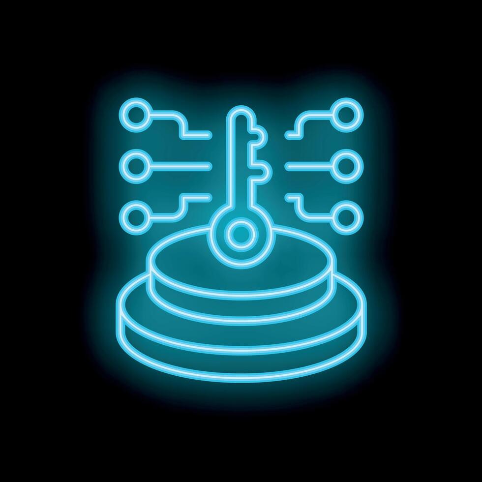 Neon Icon Of Key Unlocking Data Storage Accessing Information 52899918 Vector Art At Vecteezy