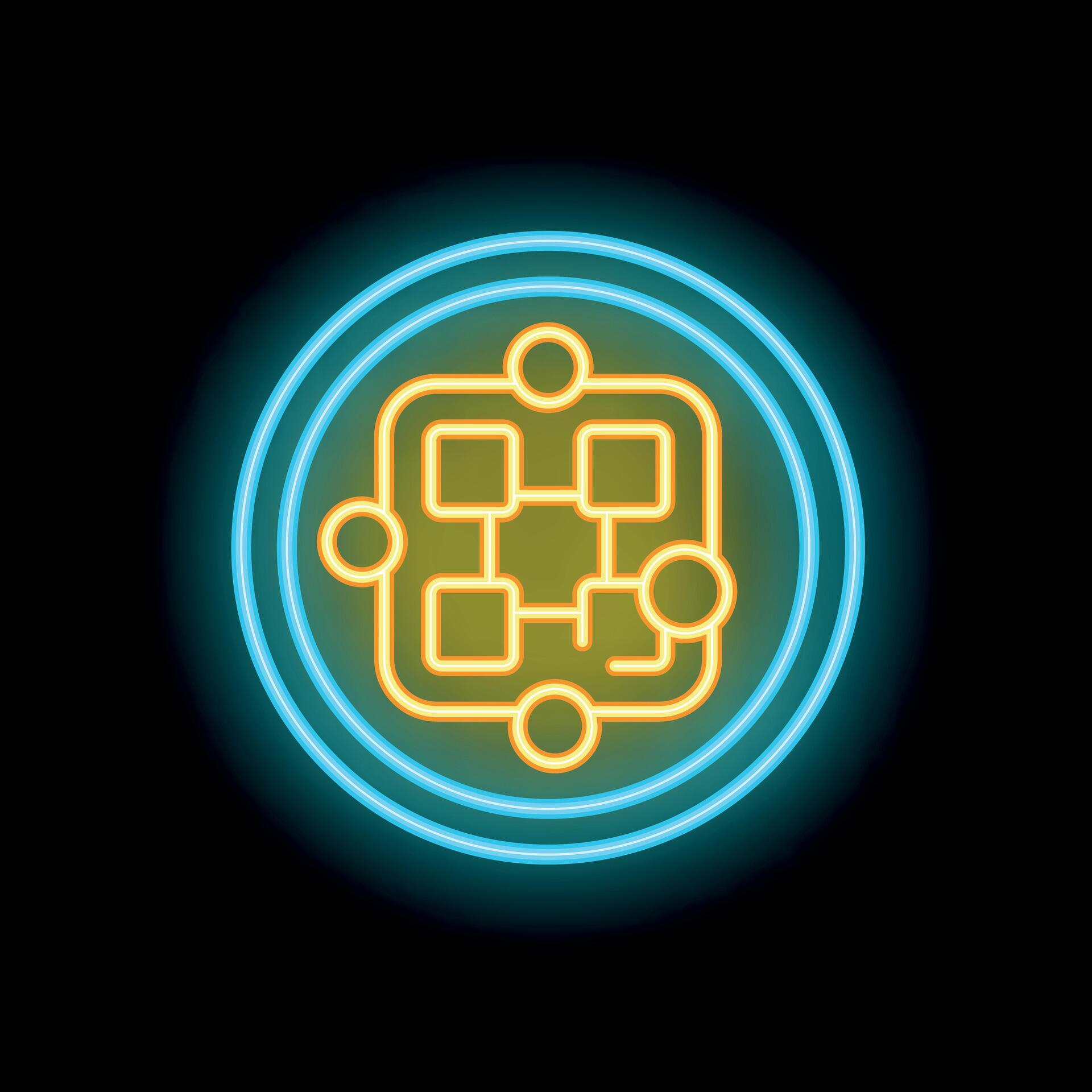 Neon Algorithm Icon Representing Machine Learning Processes 52900987