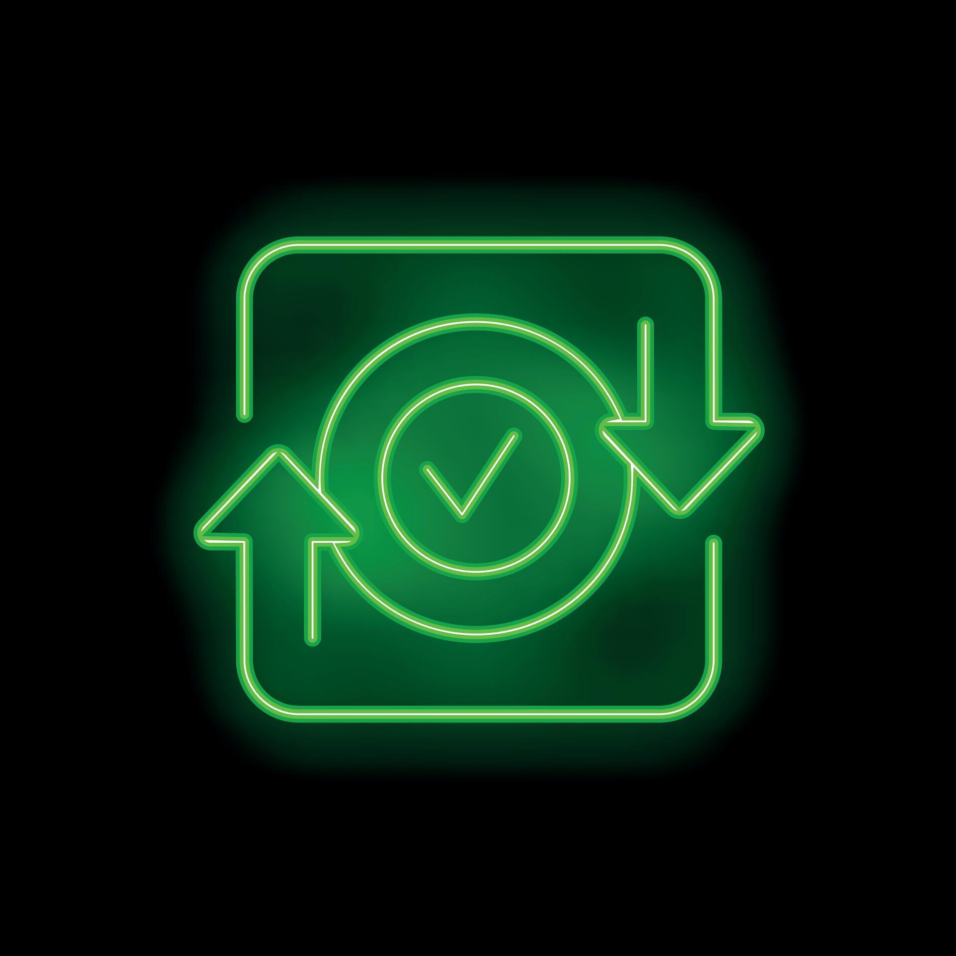 Green neon approved validation workflow process chart icon 52901017 ...