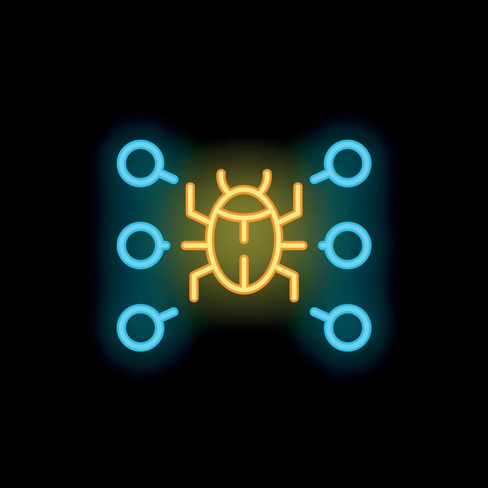 Neon icon of bug spreading through network connections 52902101 Vector Art at Vecteezy