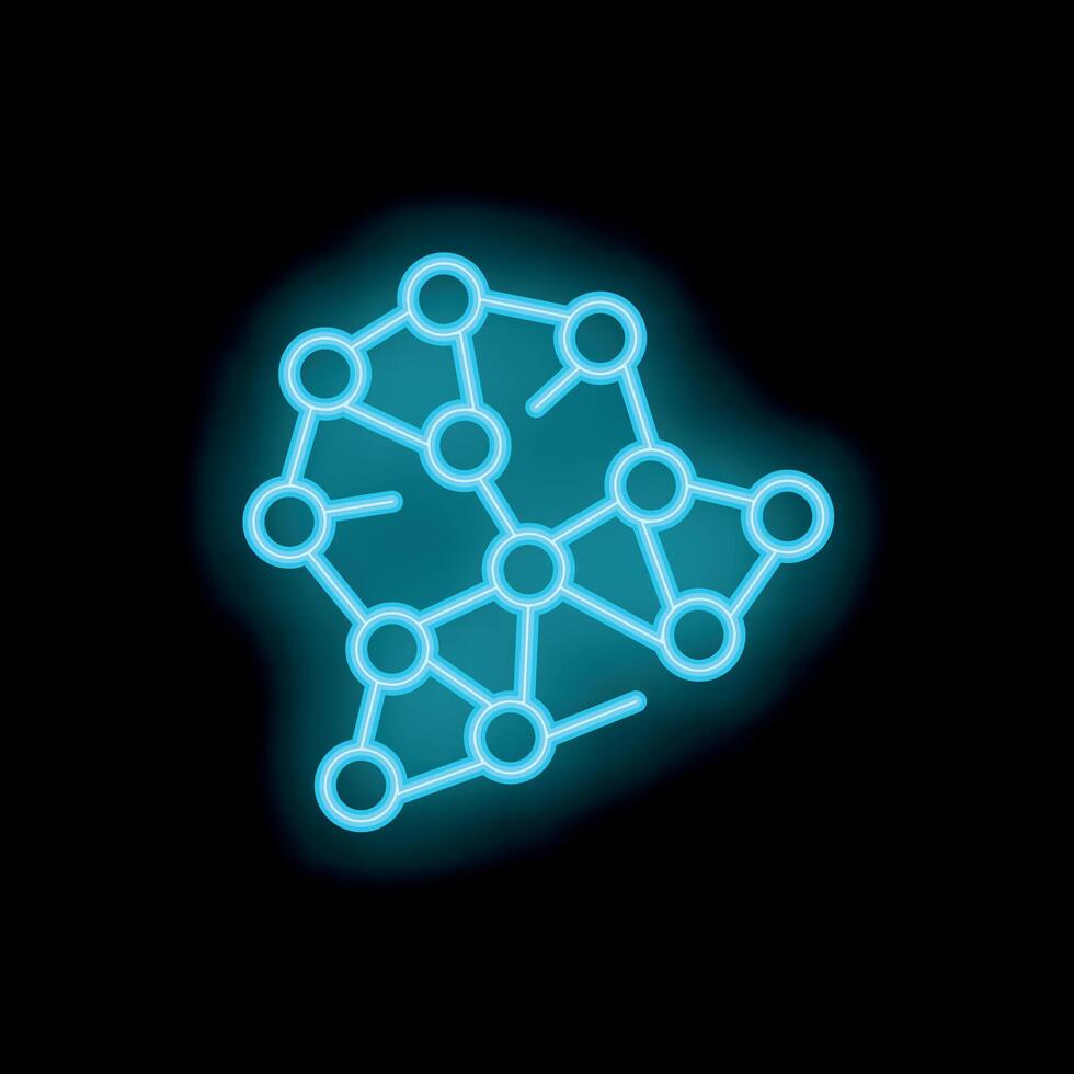 Neon style icon showing interconnected nodes forming network 52902371 Vector Art at Vecteezy