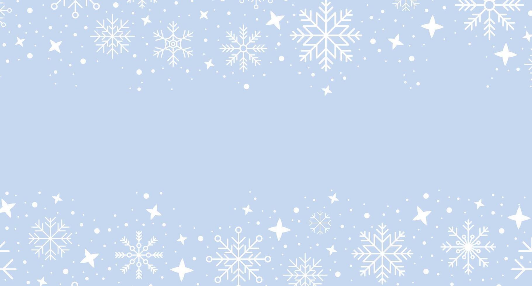 Abstract snowflake border. Snowflakes pattern. Snowfall repeat backdrop ...