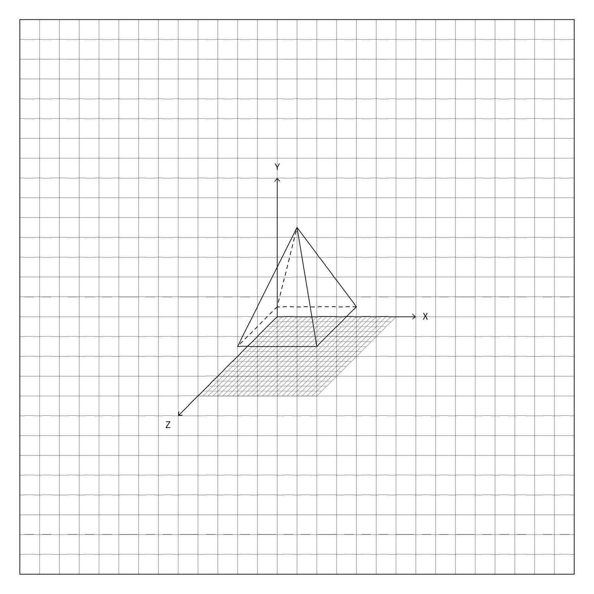 Tetrahedral Pyramid On Coordinate Grid On Notebook 52909026 Vector Art