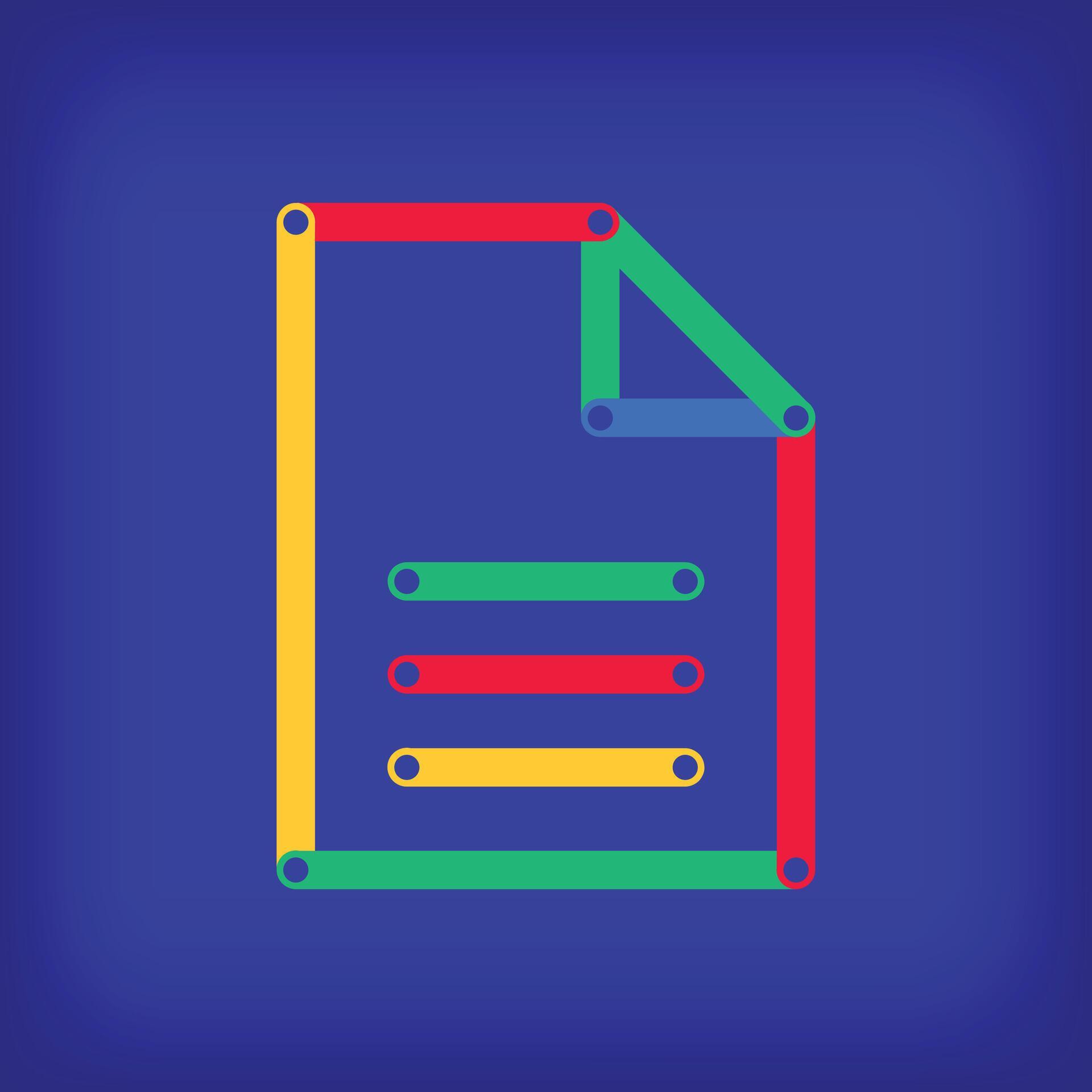 Colored linear page icon design. Color line transitions with unique ...