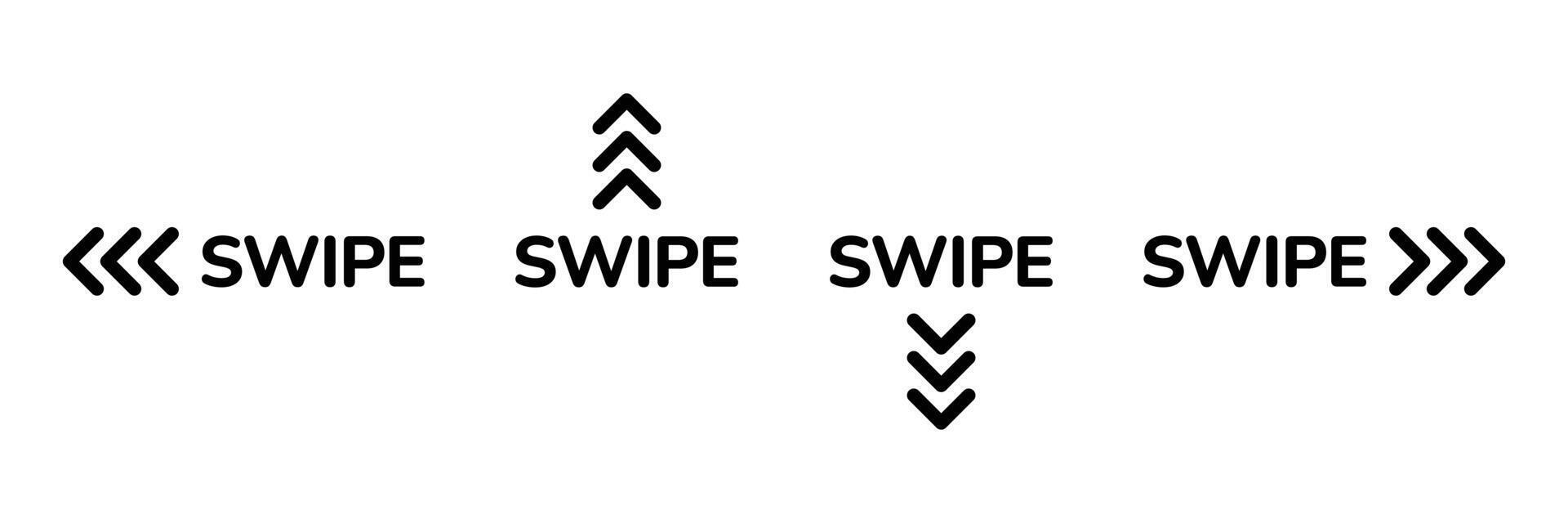 Swipe icon set. Swipe button symbols. Scrolling slide icons. scalable graphics. Social media ...