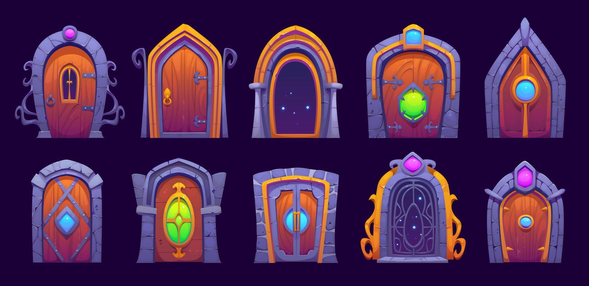 Fantasy magic portal gate door, game assets set 52914690 Vector Art at ... Fantasy magic portal gate door, game assets set 52914690 Vector Art at ...