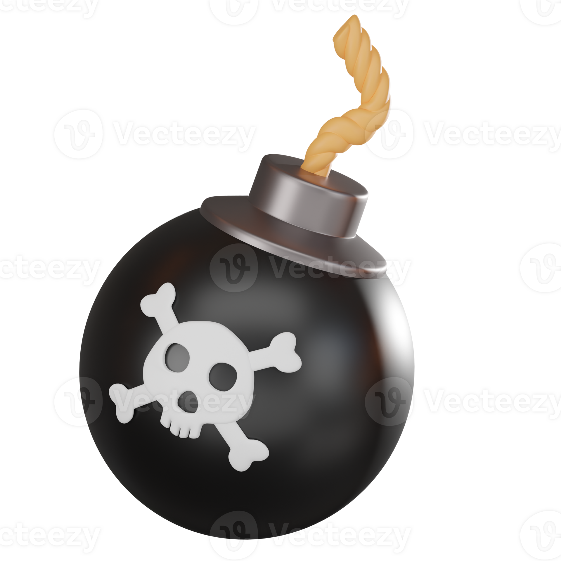 3D Render Pirate Bomb with lit fuse Icon llustration 52921650 PNG