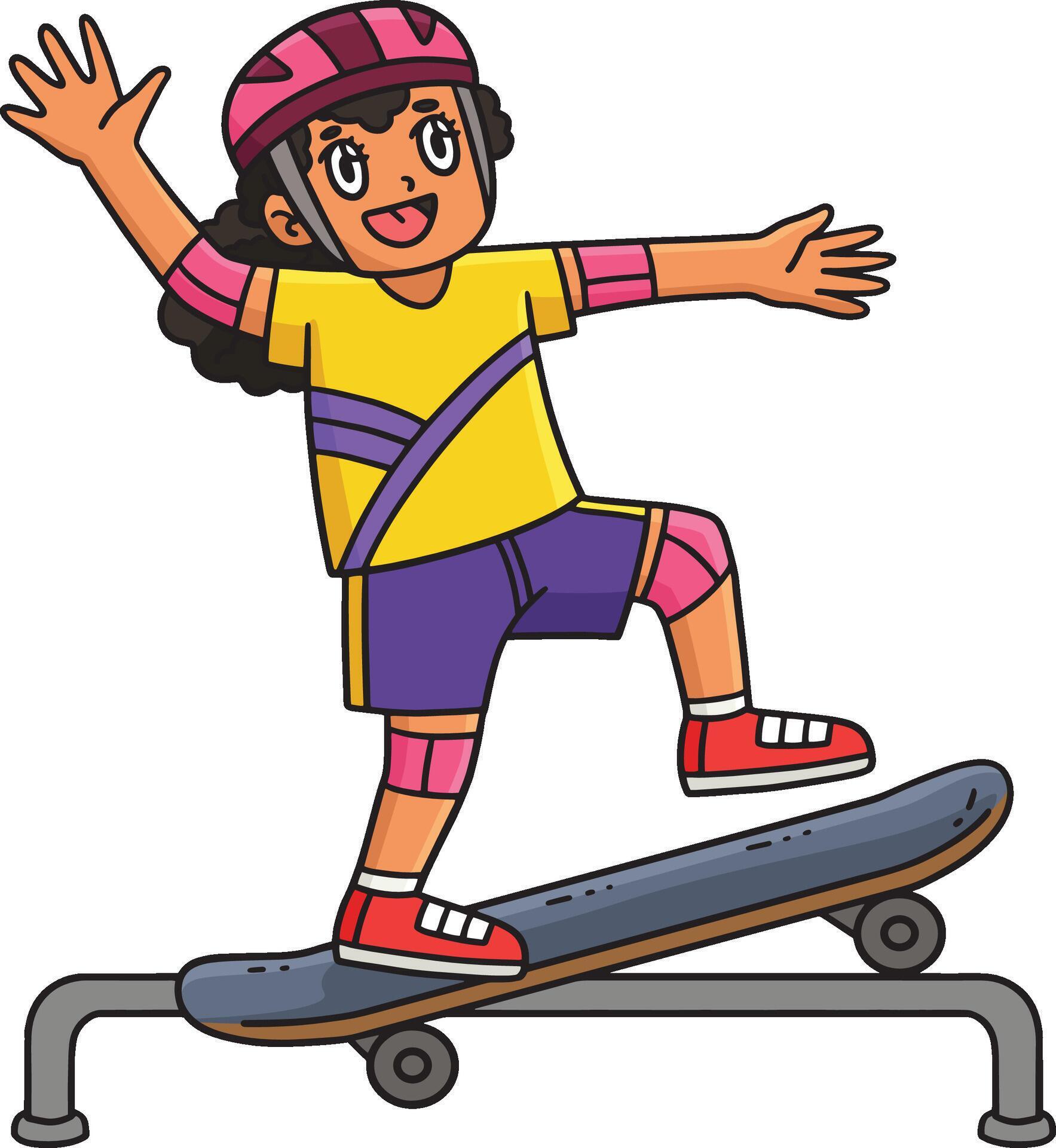 Skateboard Child Grinding on Rail Cartoon Clipart 52922629 Vector Art ... Skateboard Child Grinding on Rail Cartoon Clipart 52922629 Vector Art ...