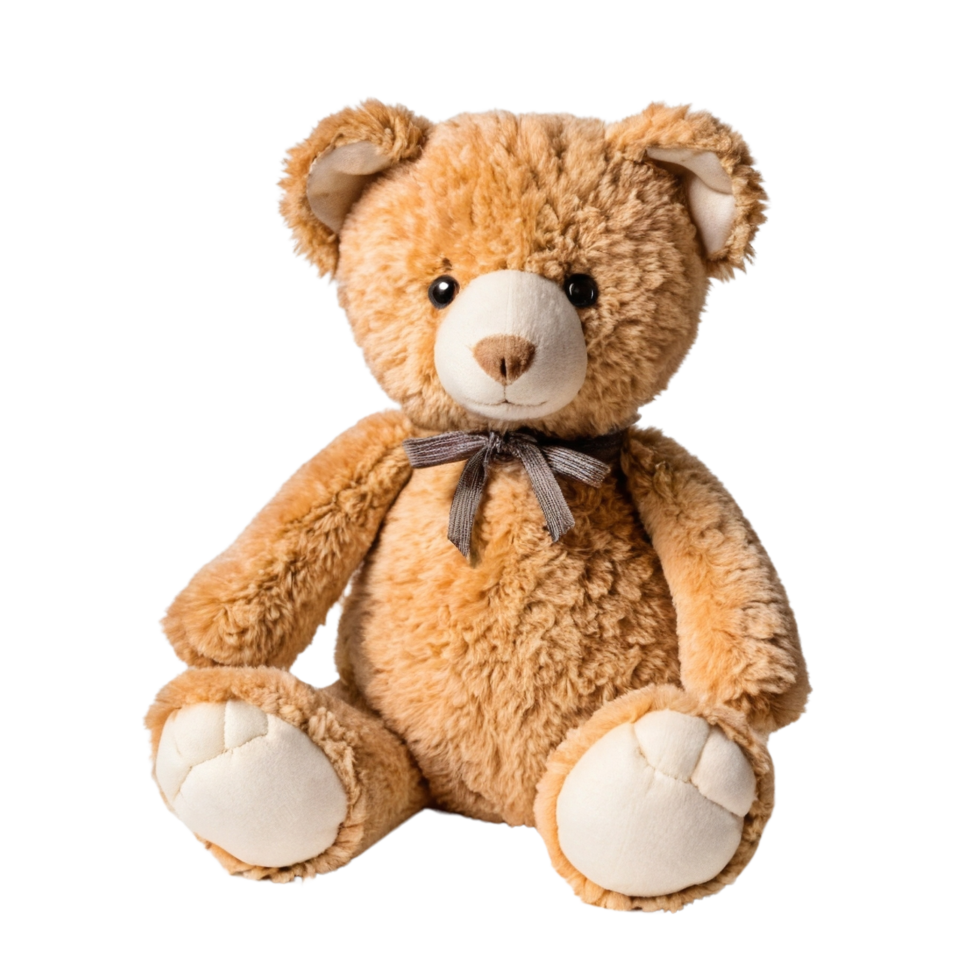 Brown teddy bear with brown ribbon isolated on a transparent background ... Brown teddy bear with brown ribbon isolated on a transparent background ...
