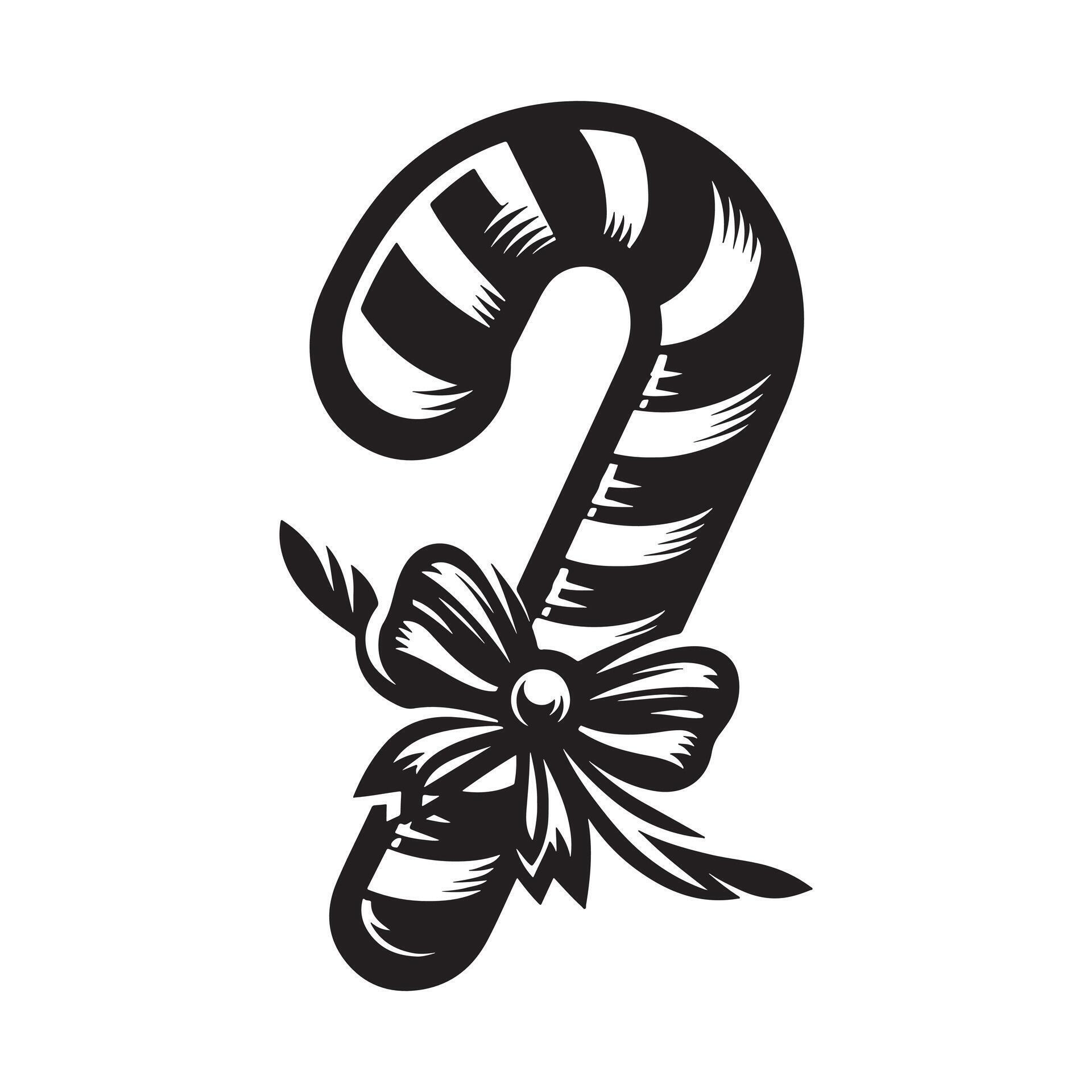 Striped Candy Cane Silhouette Icon on White Background 52930184 Vector Art at Vecteezy