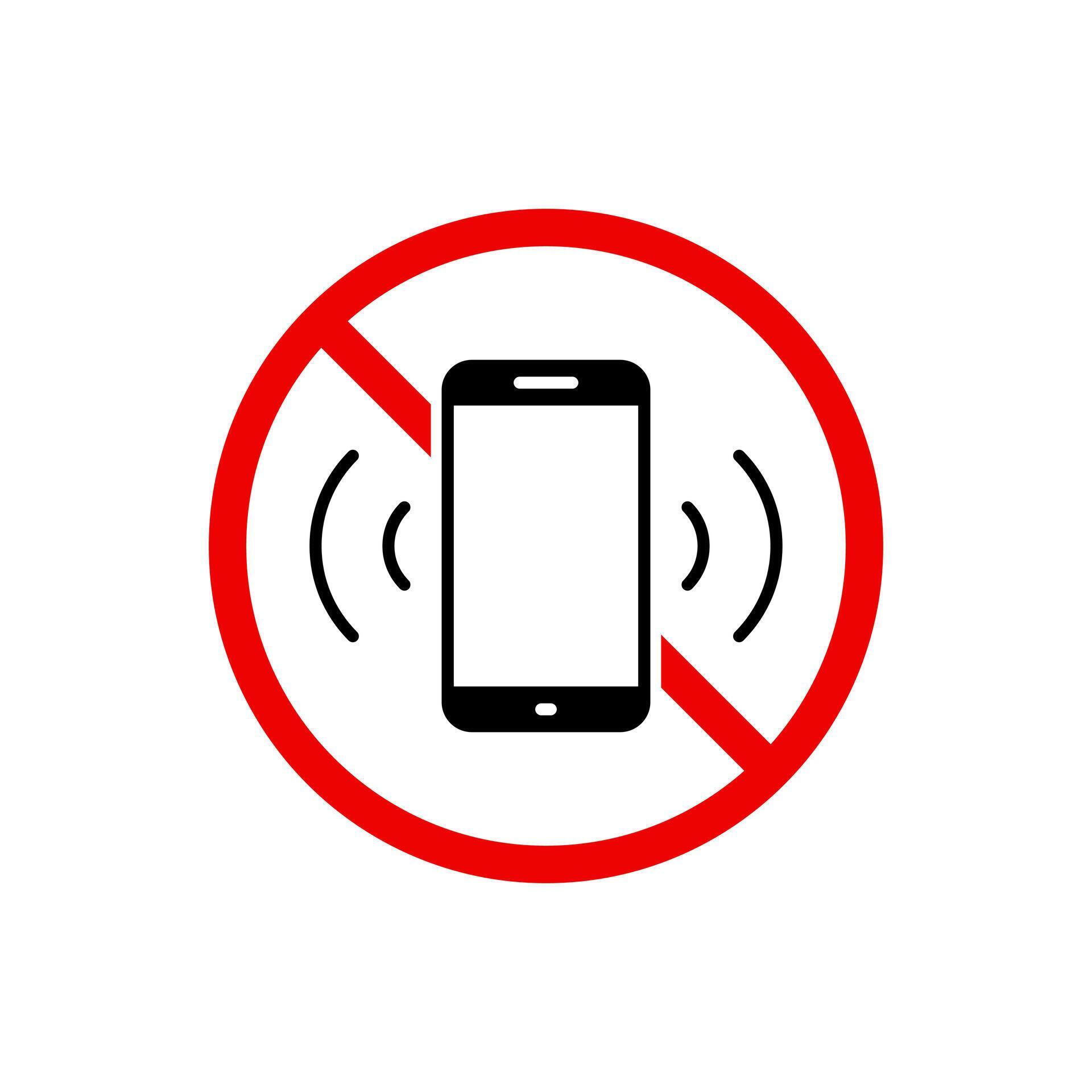 No cellphone icon in generic style. Silent phone prohibition conceptvv ...