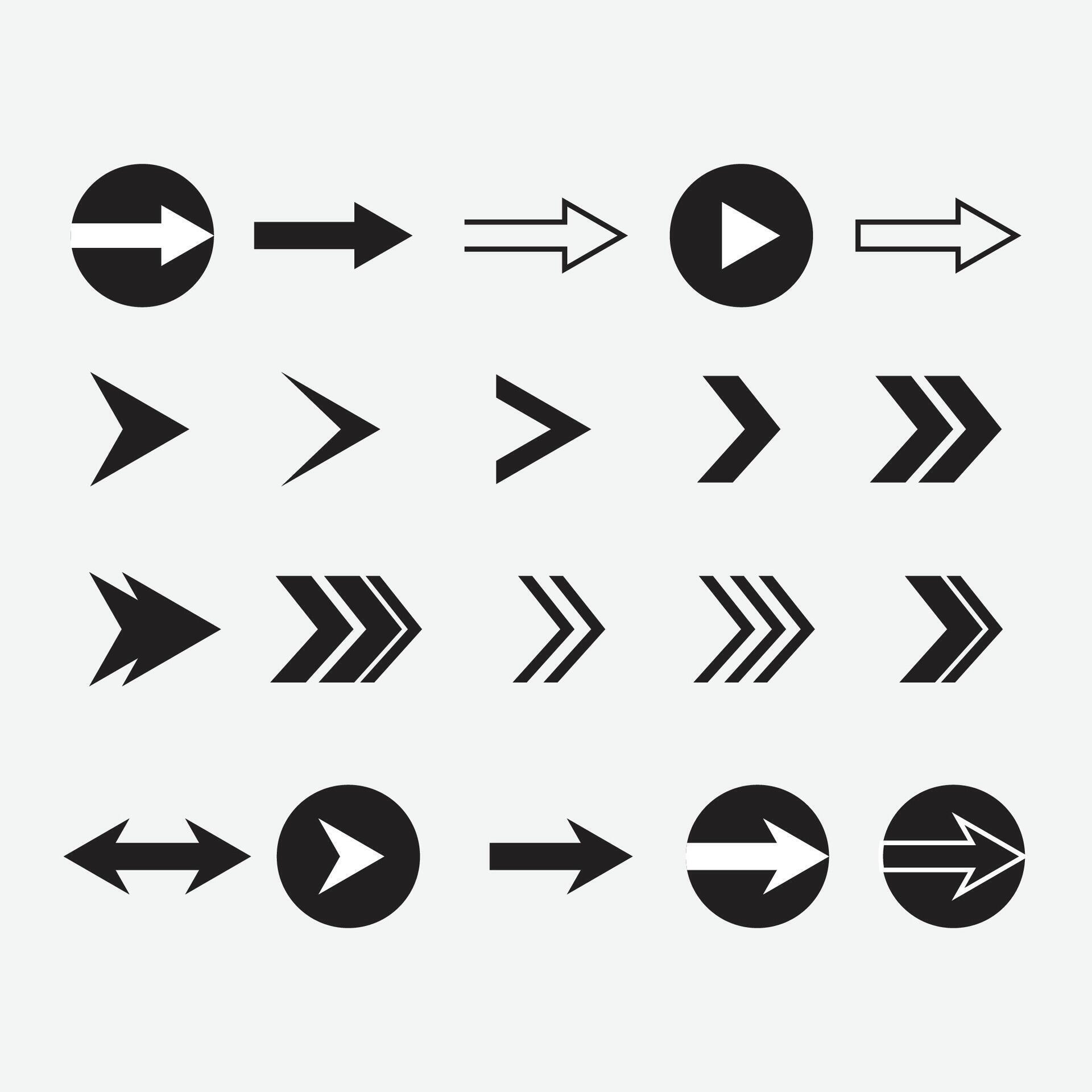 Simple Navigation Arrows Icon Collection 52934049 Vector Art At Vecteezy