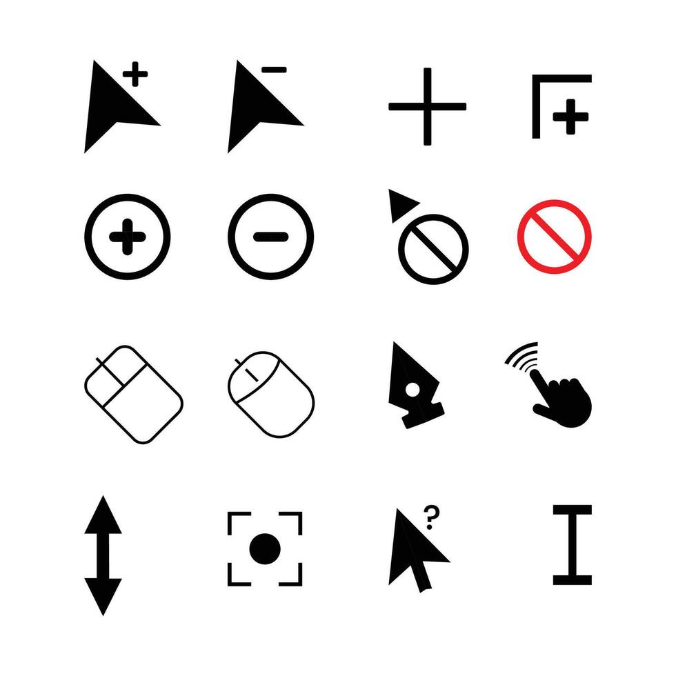 Clicking mouse cursors, computer finger pointers 52934052 Vector Art at Vecteezy