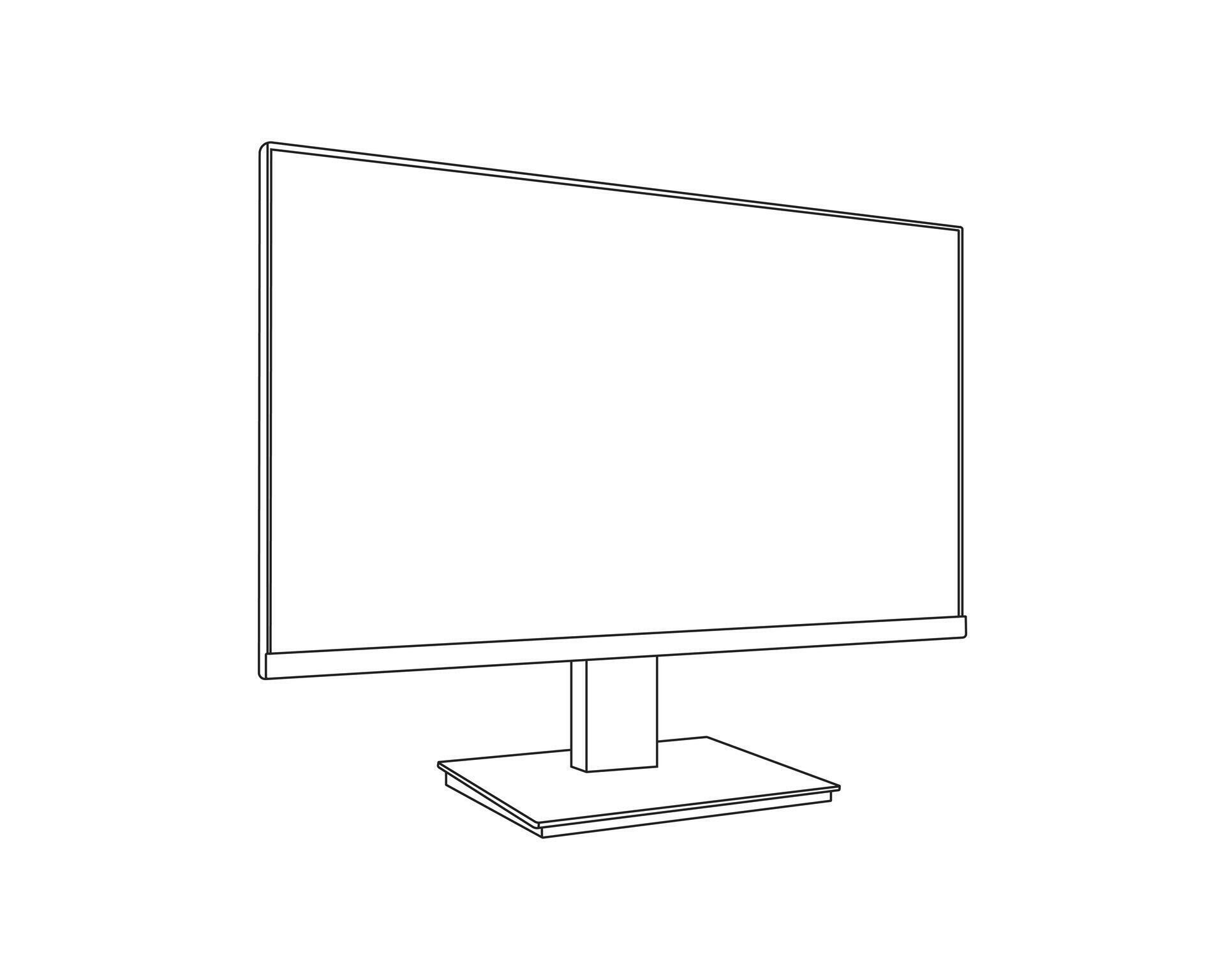 Modern computer Monitor design and line art in illustration 52935659 ...