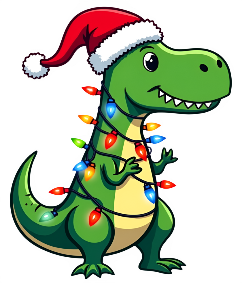 Christmas Dinosaur With Santa Hat 52935979 PNG