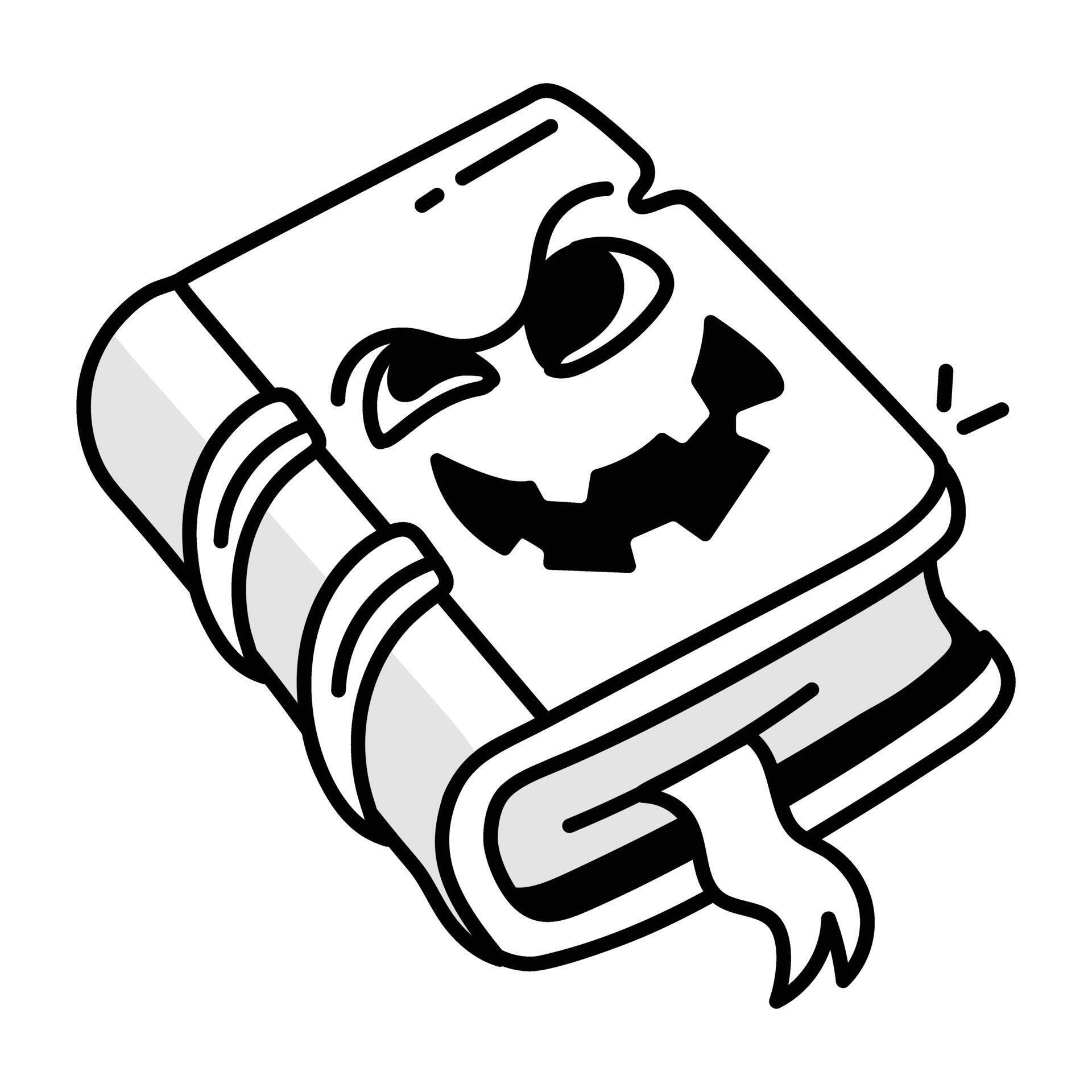Horror book icon designed in doodle style halloween, spooky, book ...