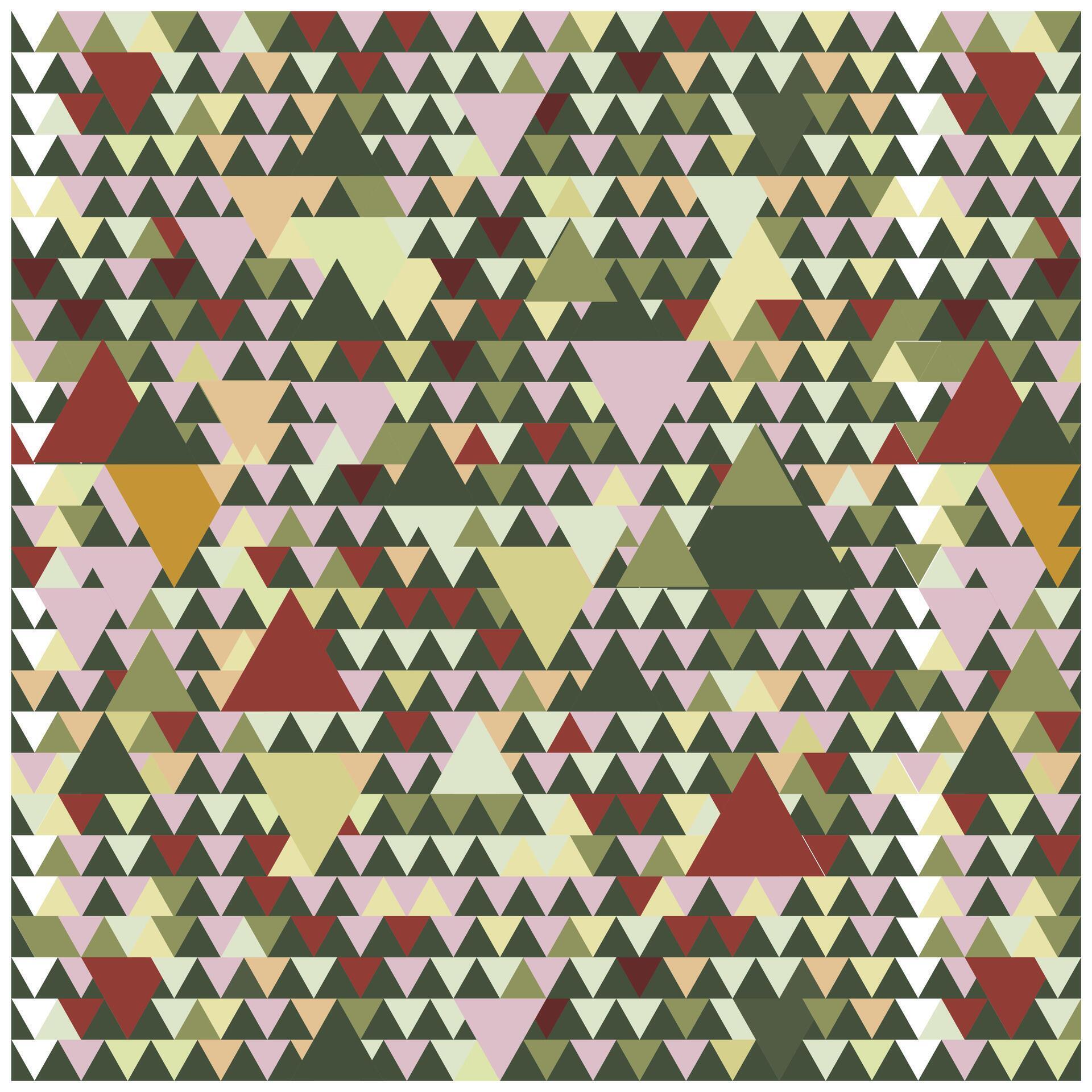 Abstract geometric pattern with rows of colored triangles, Vertical ...