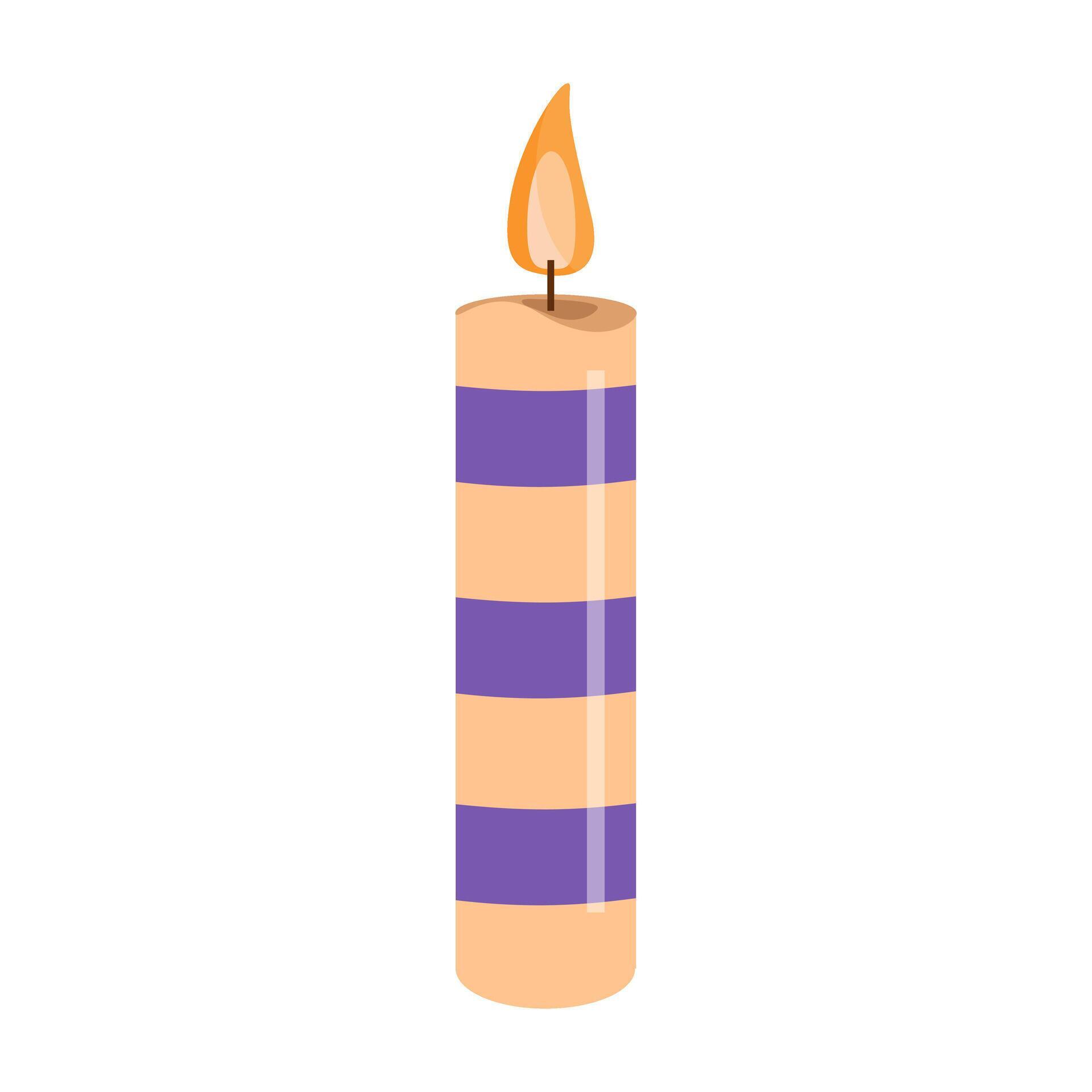 Striped Birthday Candle Design for Celebration 52941781 Vector Art at ...