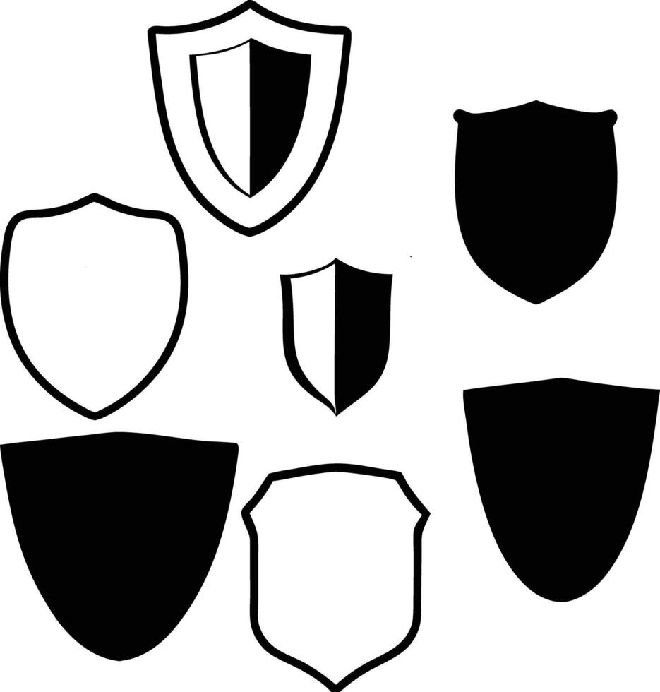 Shields clip art set 52961122 Vector Art at Vecteezy